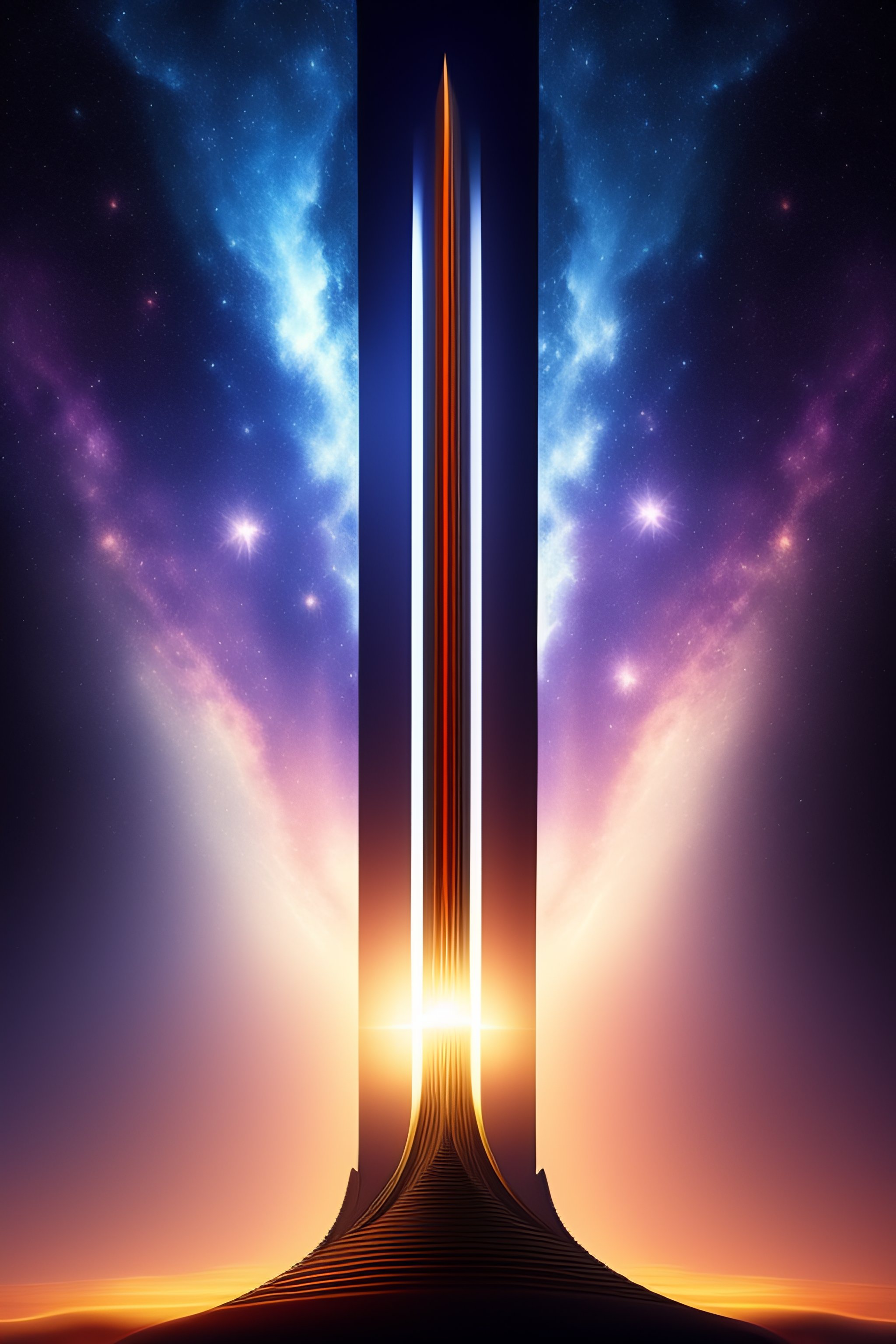 Lexica - Tall staff with starlight on top, photograph