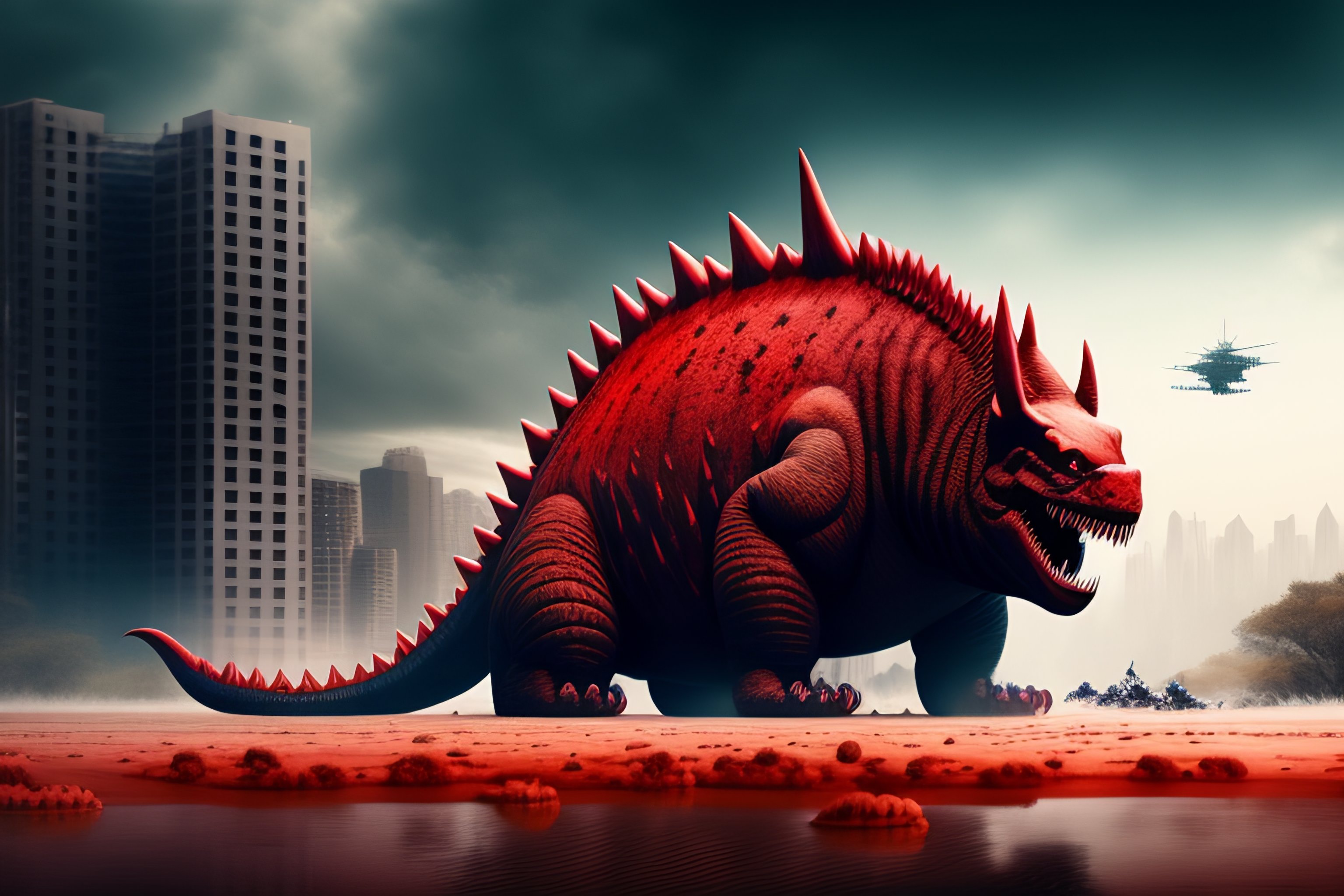 Lexica - An image of a killed monster lying on its own blood, the ...