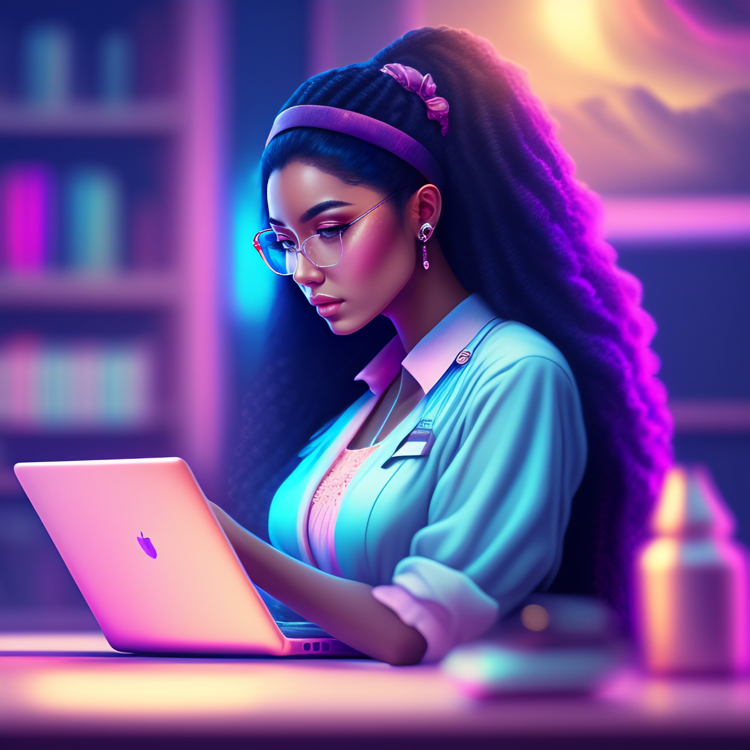 Lexica - Woman programming on her laptop, coding aesthetic, fantasy ...