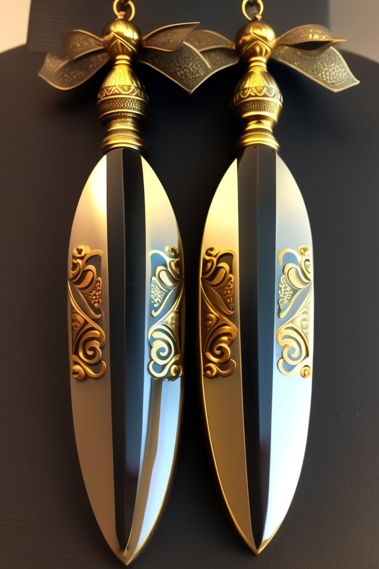 Lexica - Twin crystal bladed daggers with ivory grips::6 ornate with ...