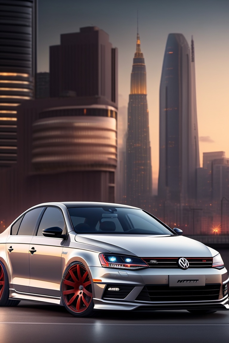 Lexica - Vw jetta mk7, white color, gray rims, black roof, night city ...