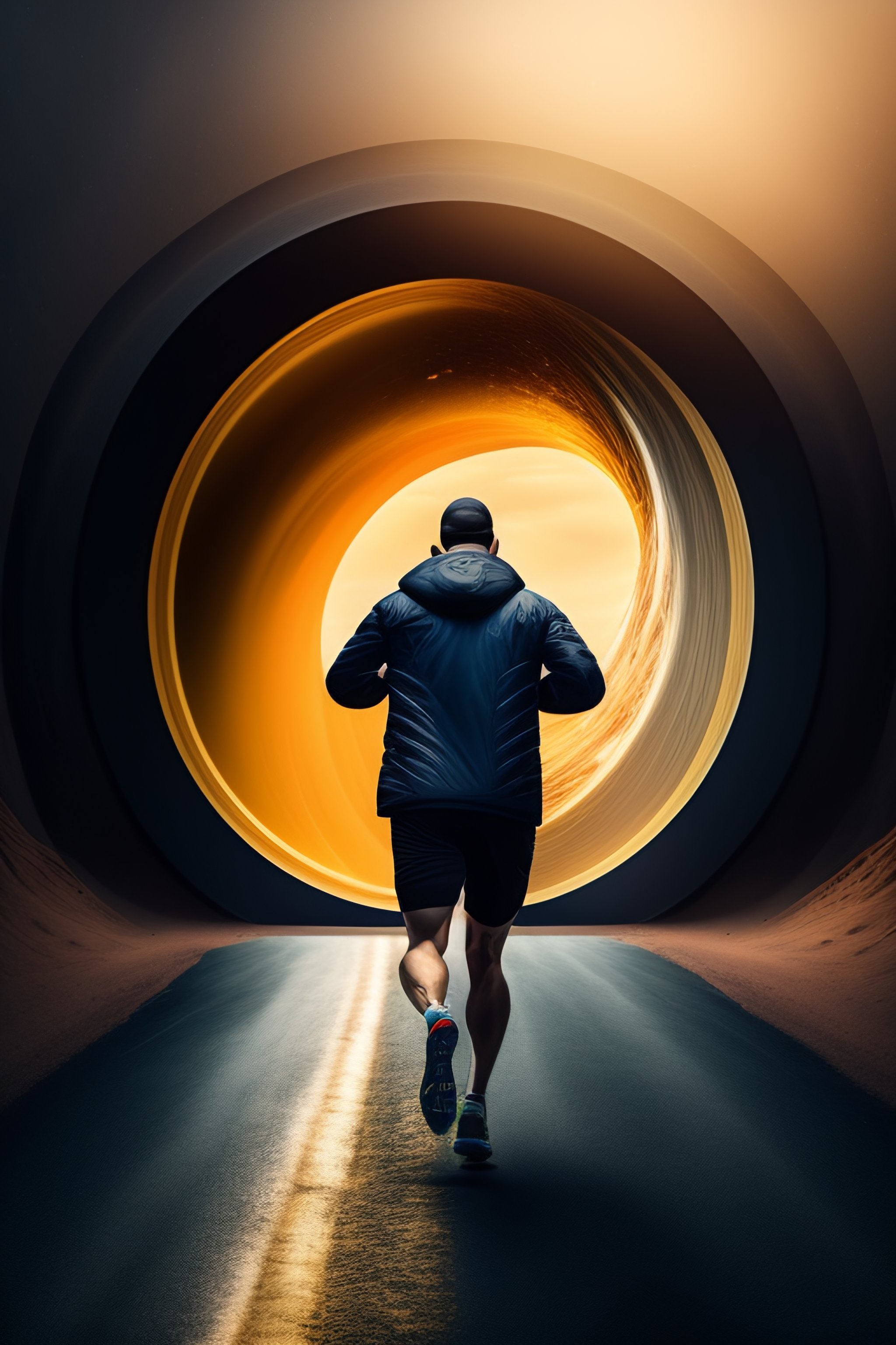 Lexica - A person running holding in his hand a sports gold medal ...