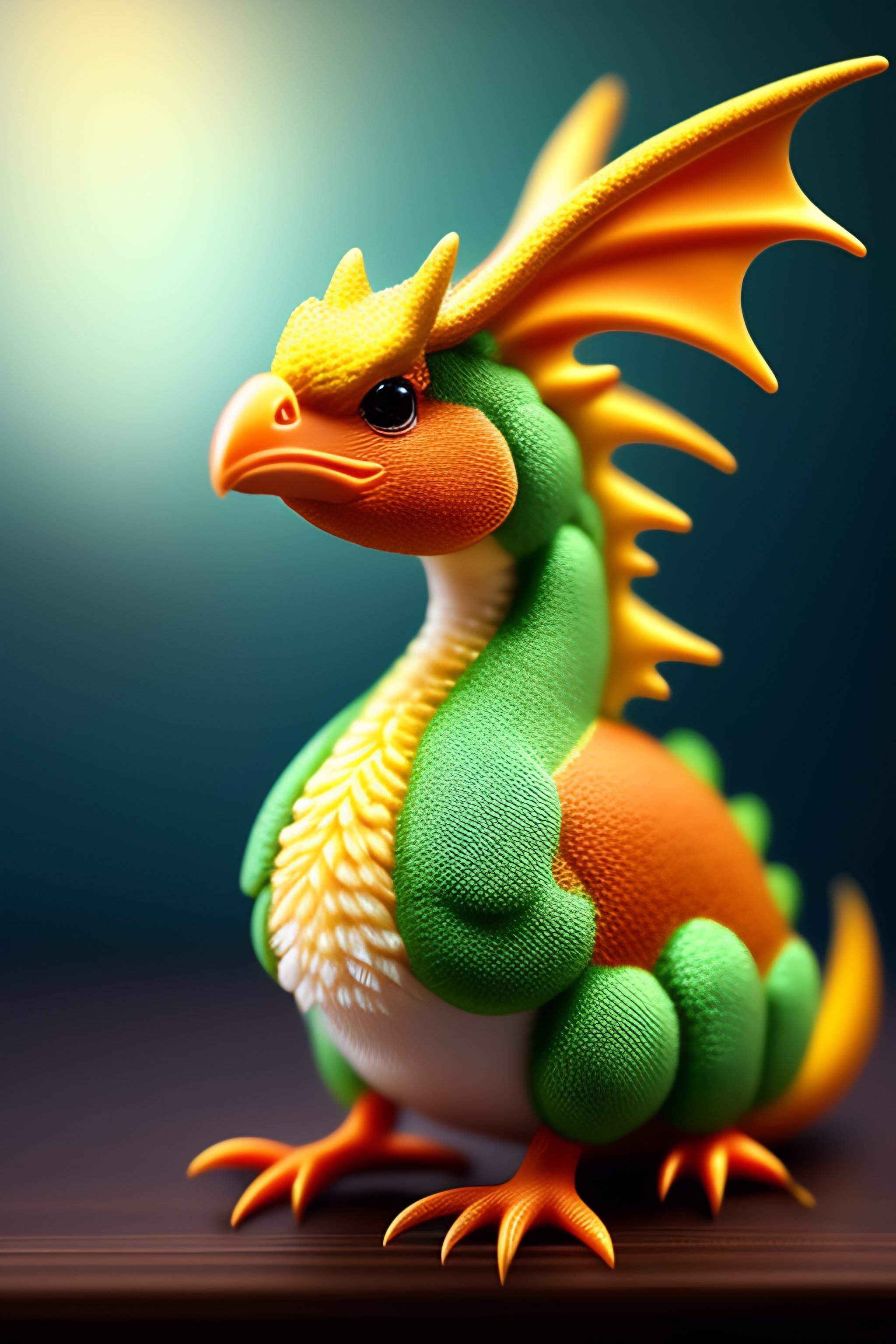Lexica - Cute single chicken dragon, no more than two legs