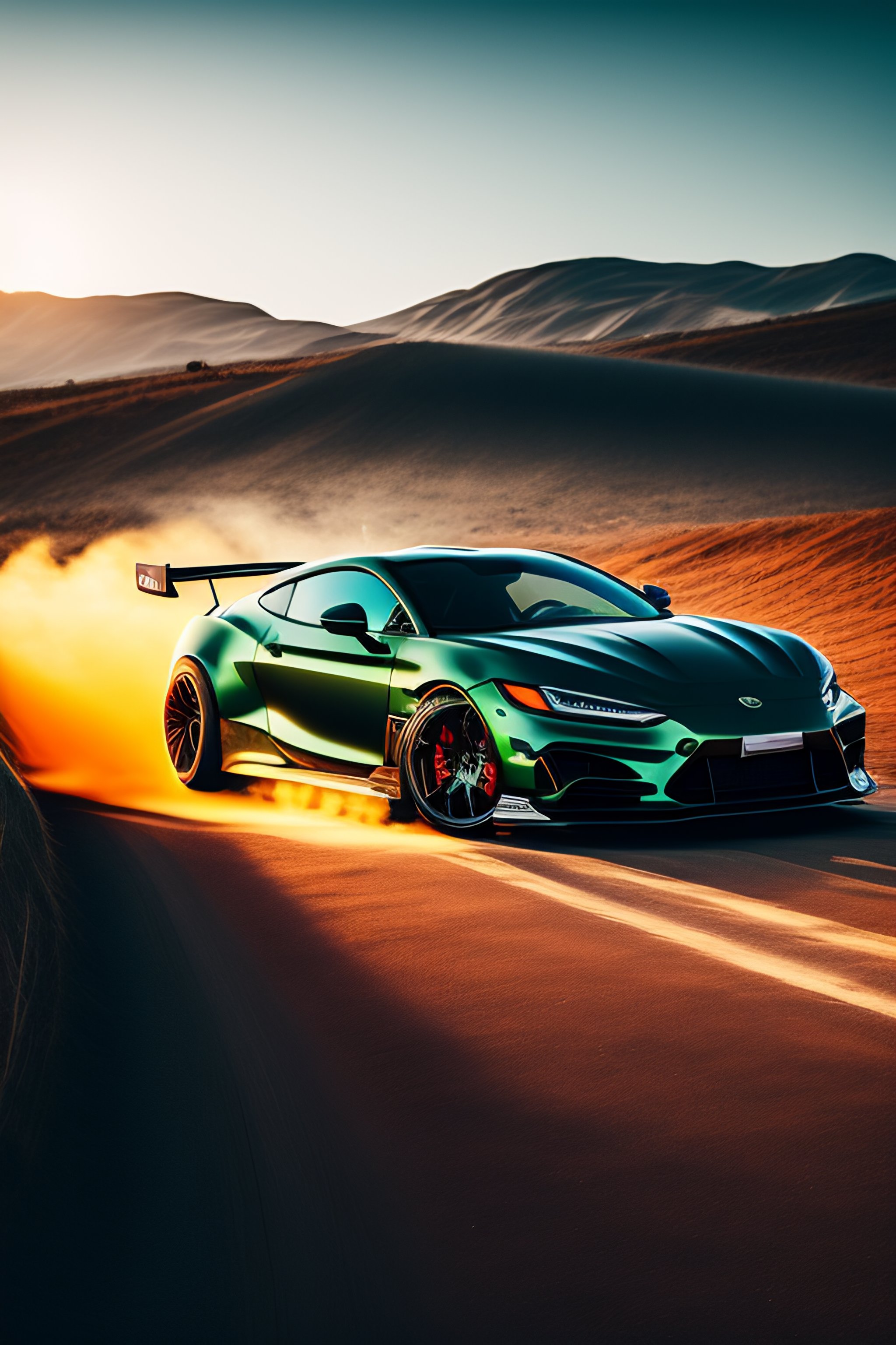 Lexica - Car drifting in a parking lot