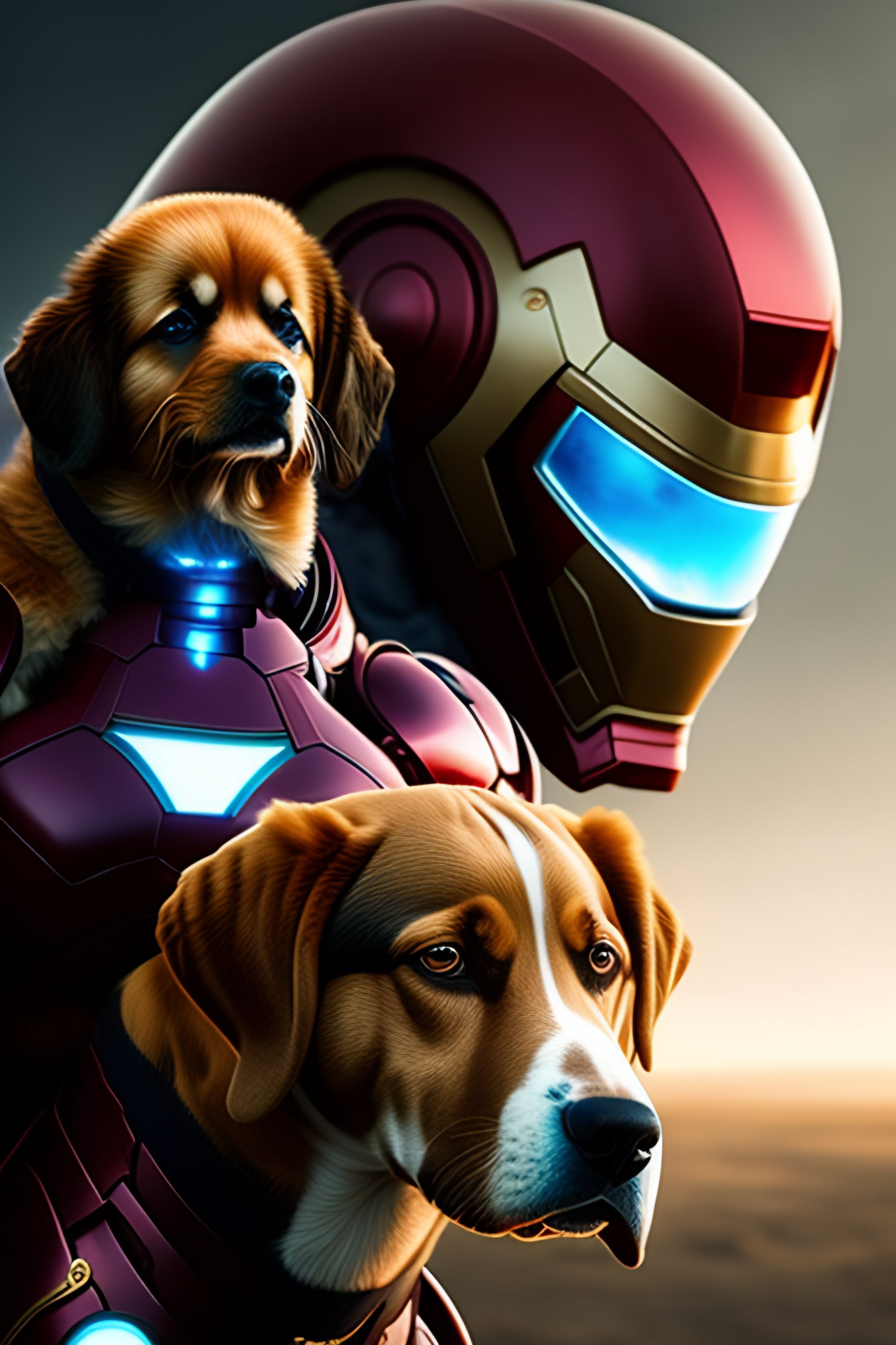 Lexica - Ironman riding a dog and fighting aliens