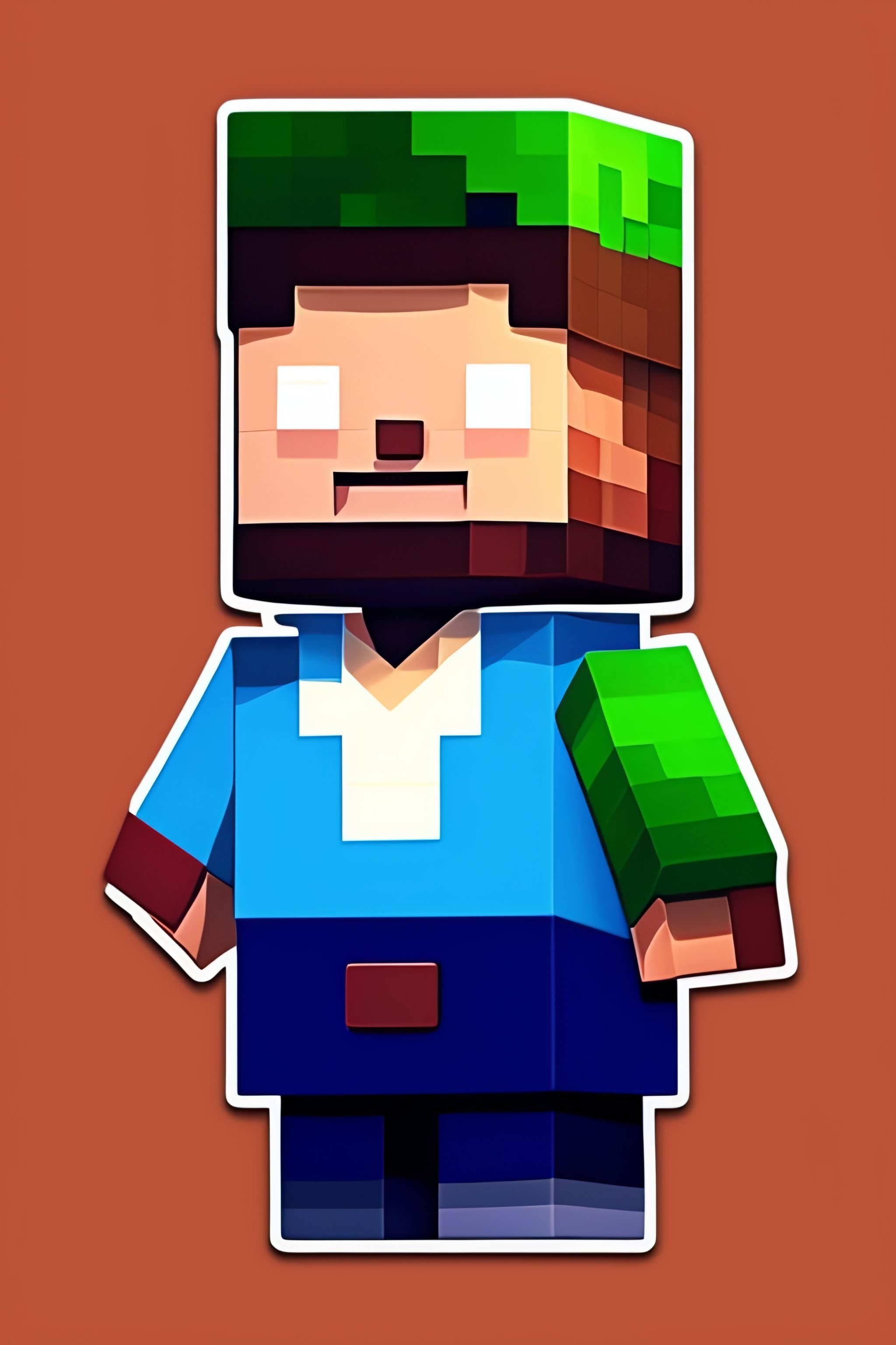 Lexica - Minecraft steve, sticker illustration