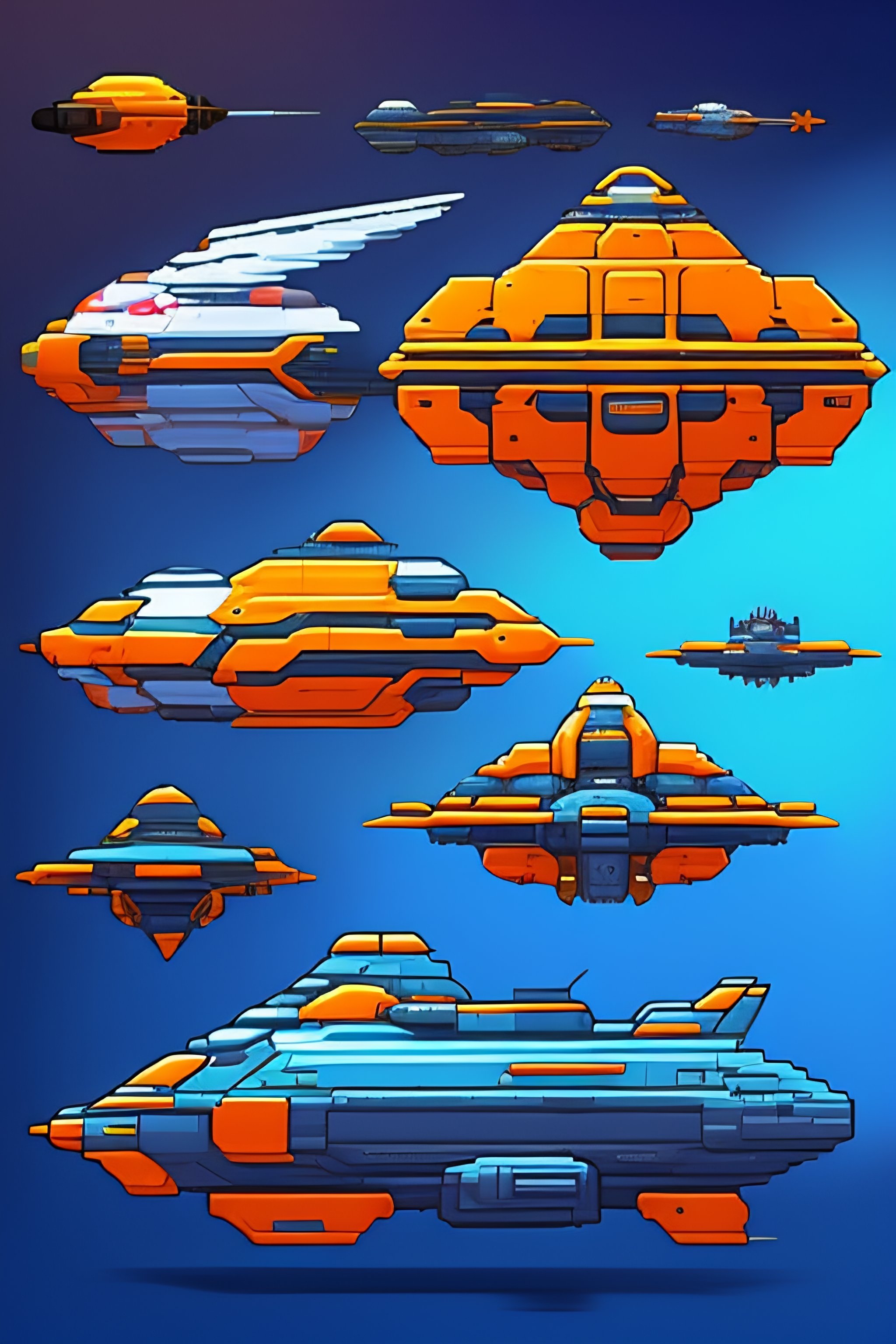 Lexica Sprite Sheet Top Down Spaceship Shmup