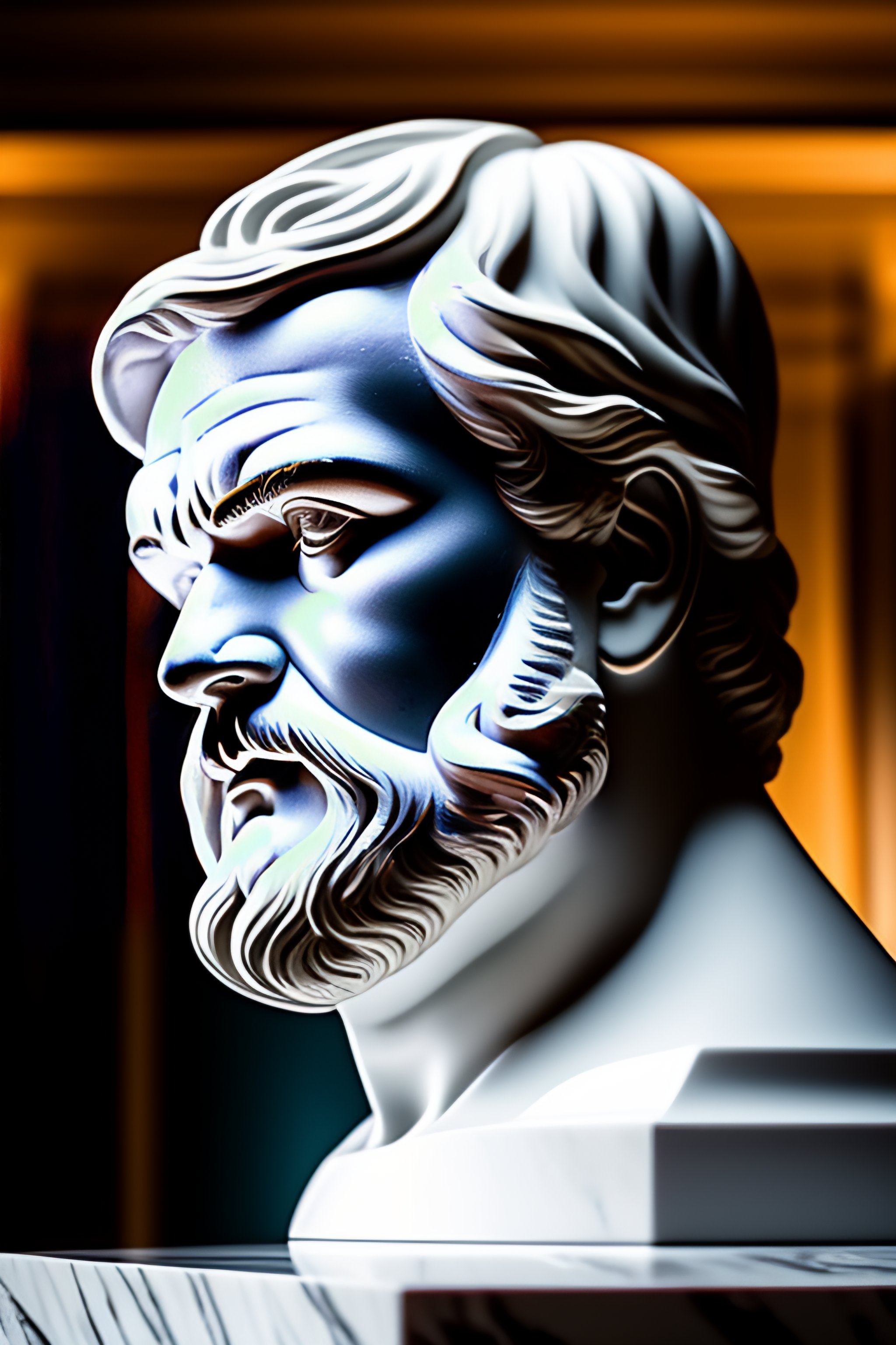Lexica - Photo of a marble statue of Jack Black with beard, gleaming ...
