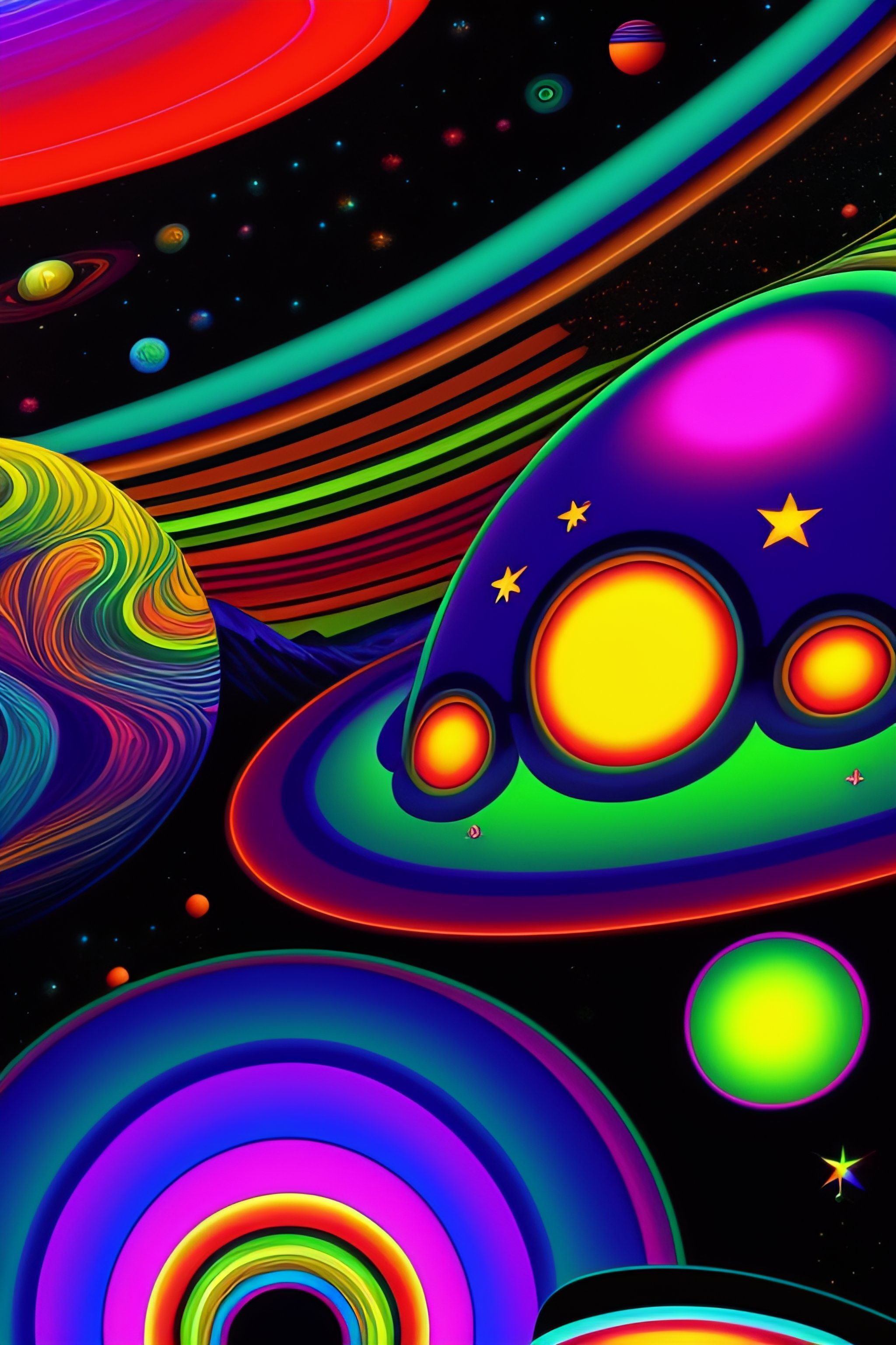 Lexica - Psychedelic Vintage full Shot 1960's cartoon Poster with hippy ...