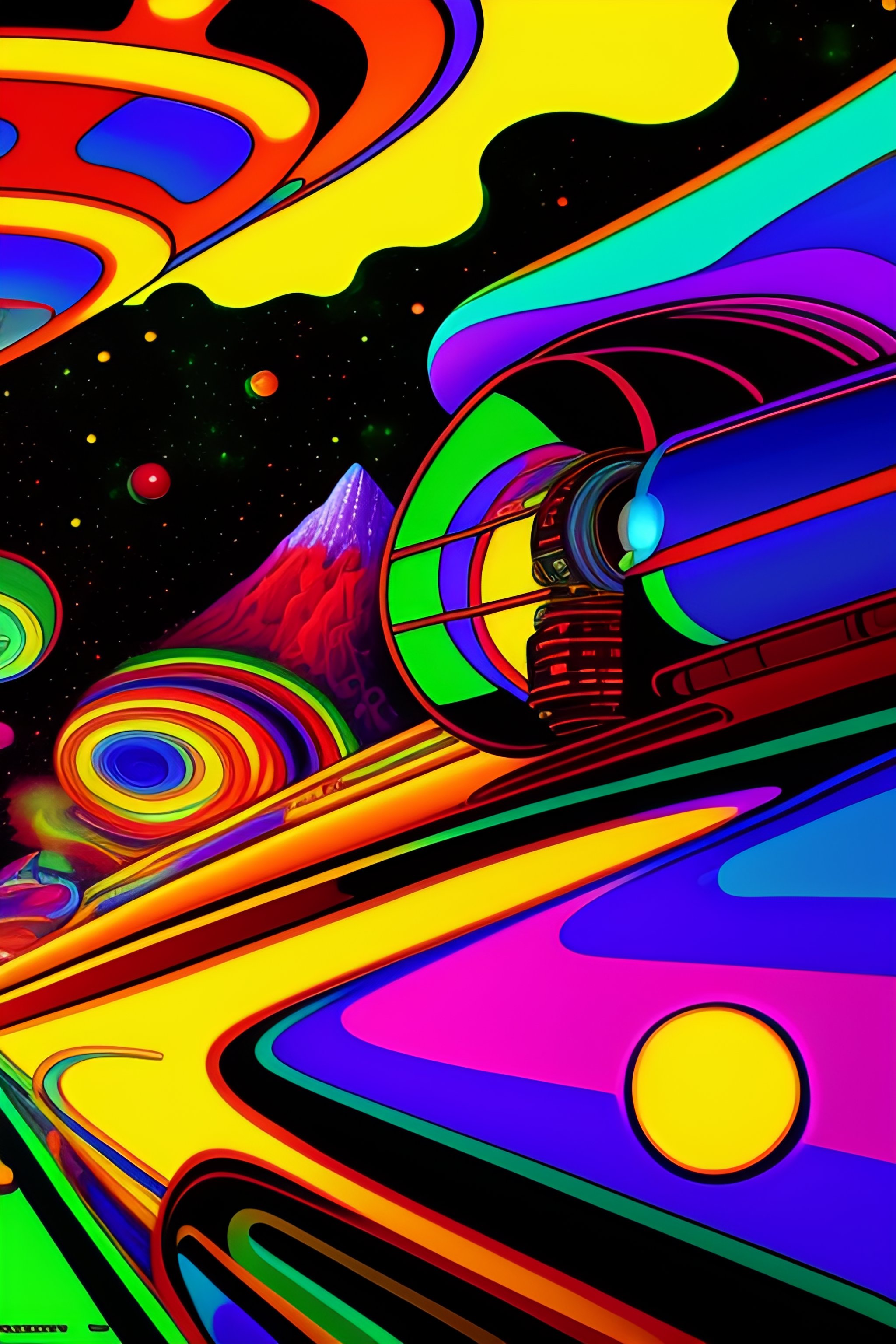 Lexica - Psychedelic Vintage full Shot 1960's cartoon Poster with hippy ...