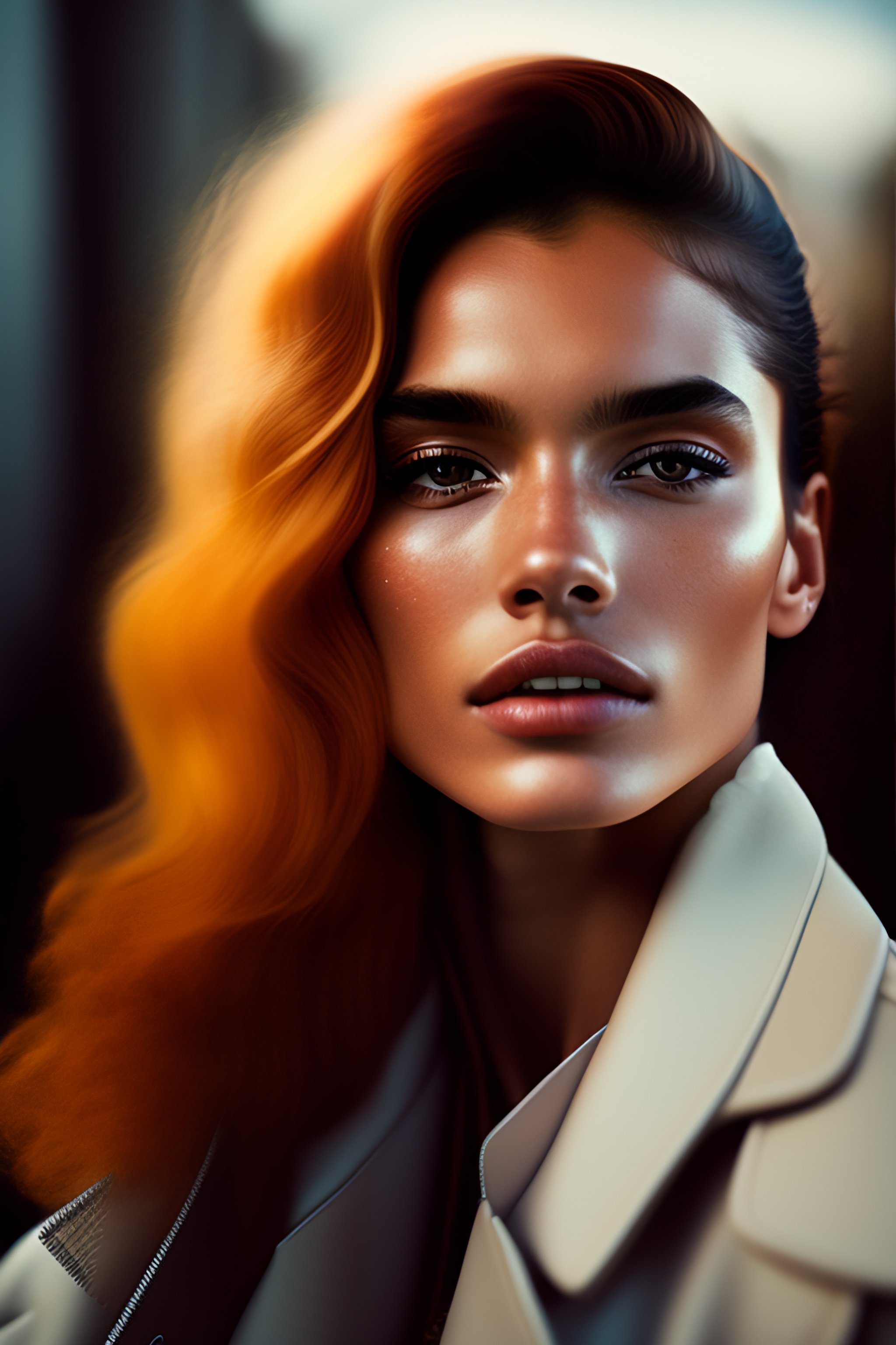 Lexica - Female supermodel in an editorial shooting, high fashion ...