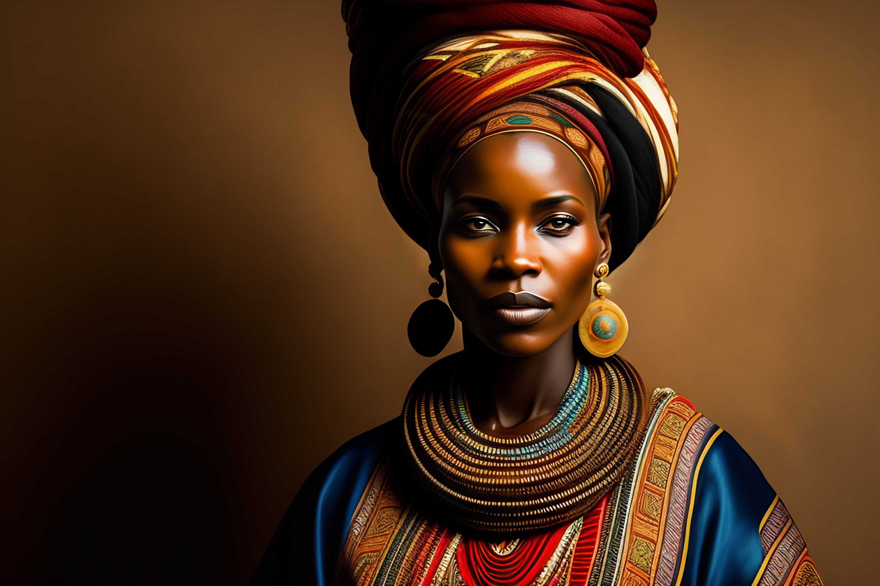 Lexica - Portrait of an african woman carrying a pot on her head