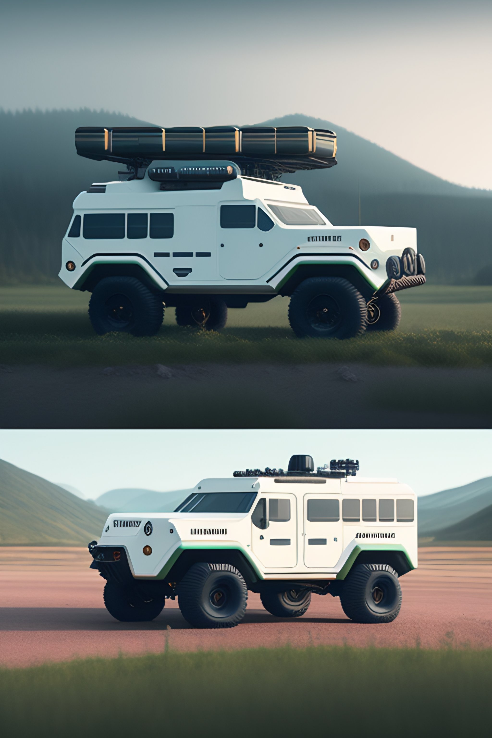 Lexica - Simon stalenhag,8k resoultion,hyper realstic , white humvee