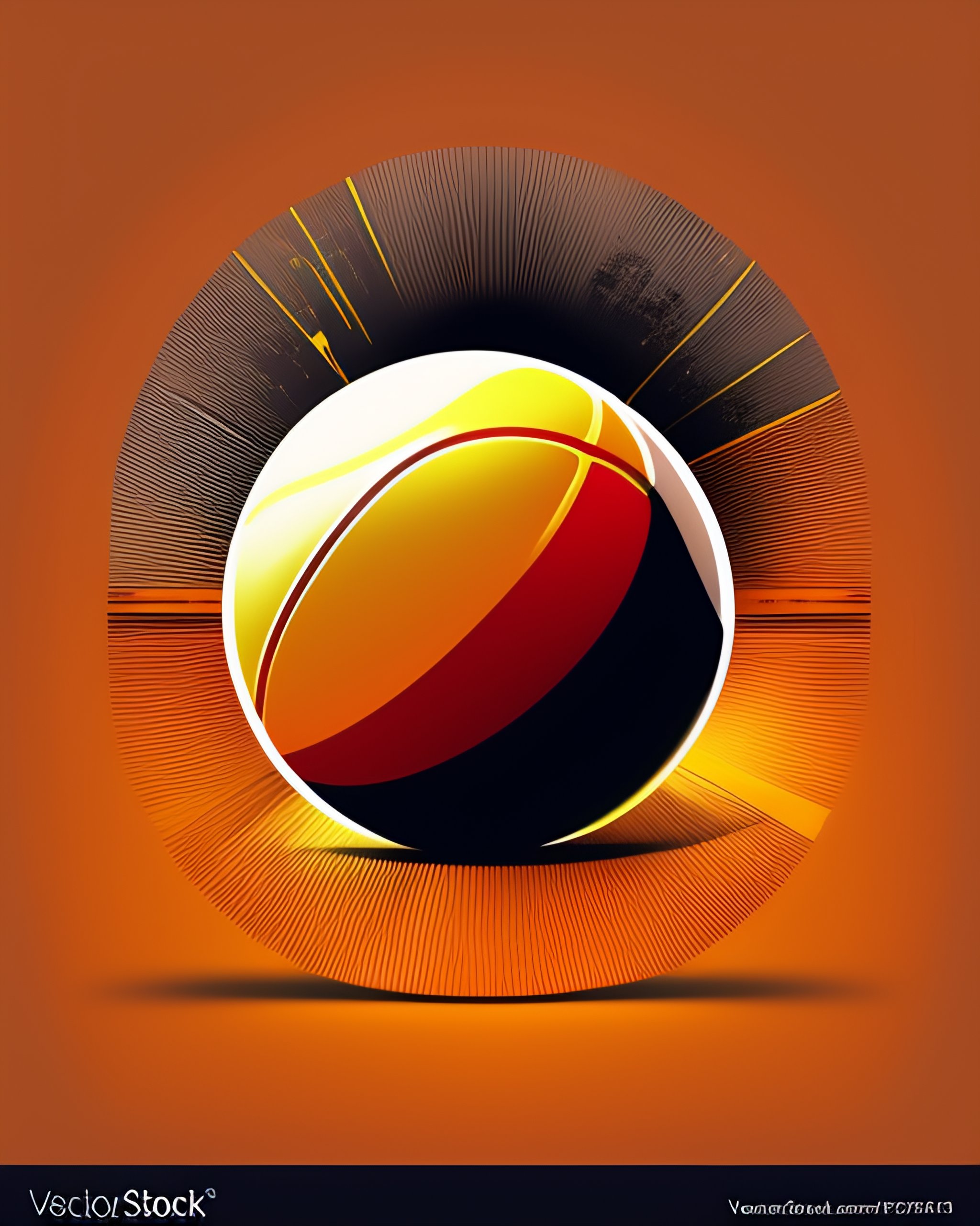 Lexica - Vector flat , flat vector 2D image of Basketball Fingerprint