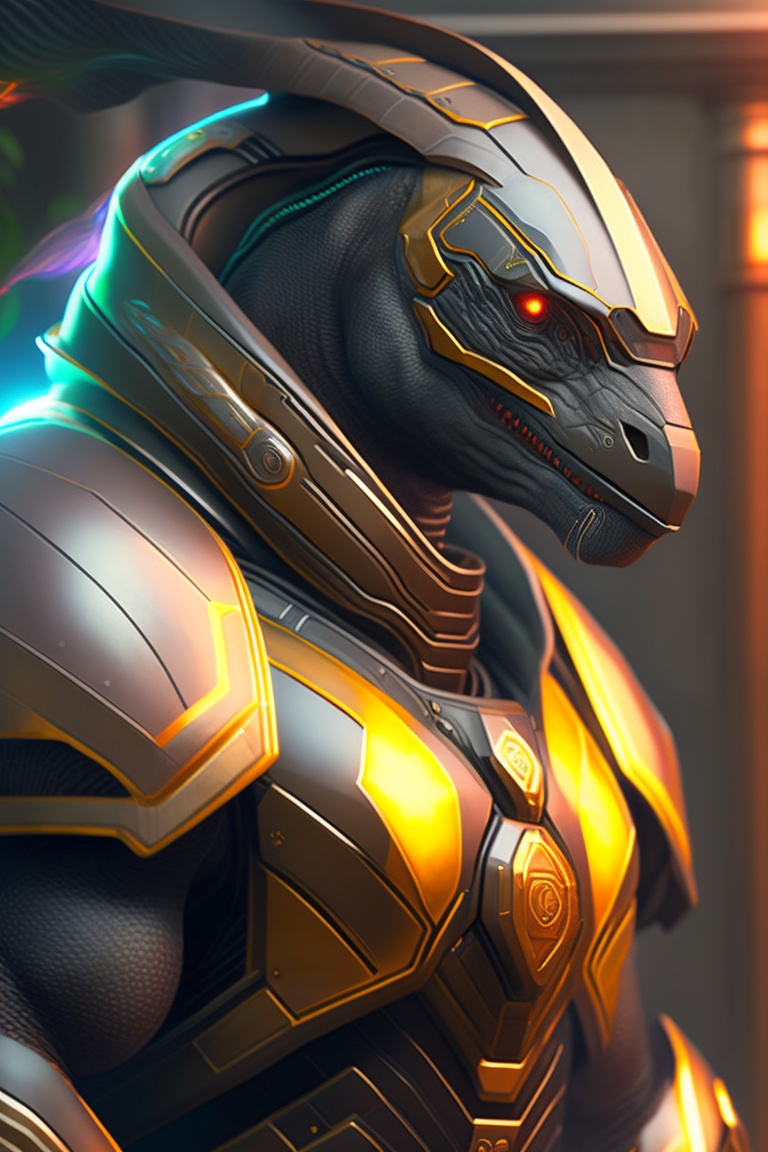 Lexica - Portrait of a cybernetic black snake a spiritual full body ...