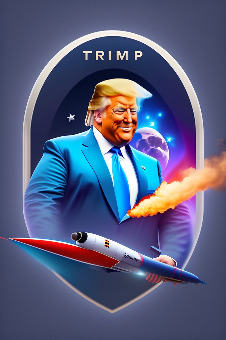 Lexica - Realistic photo of donald trump riding on a rocket blasting ...