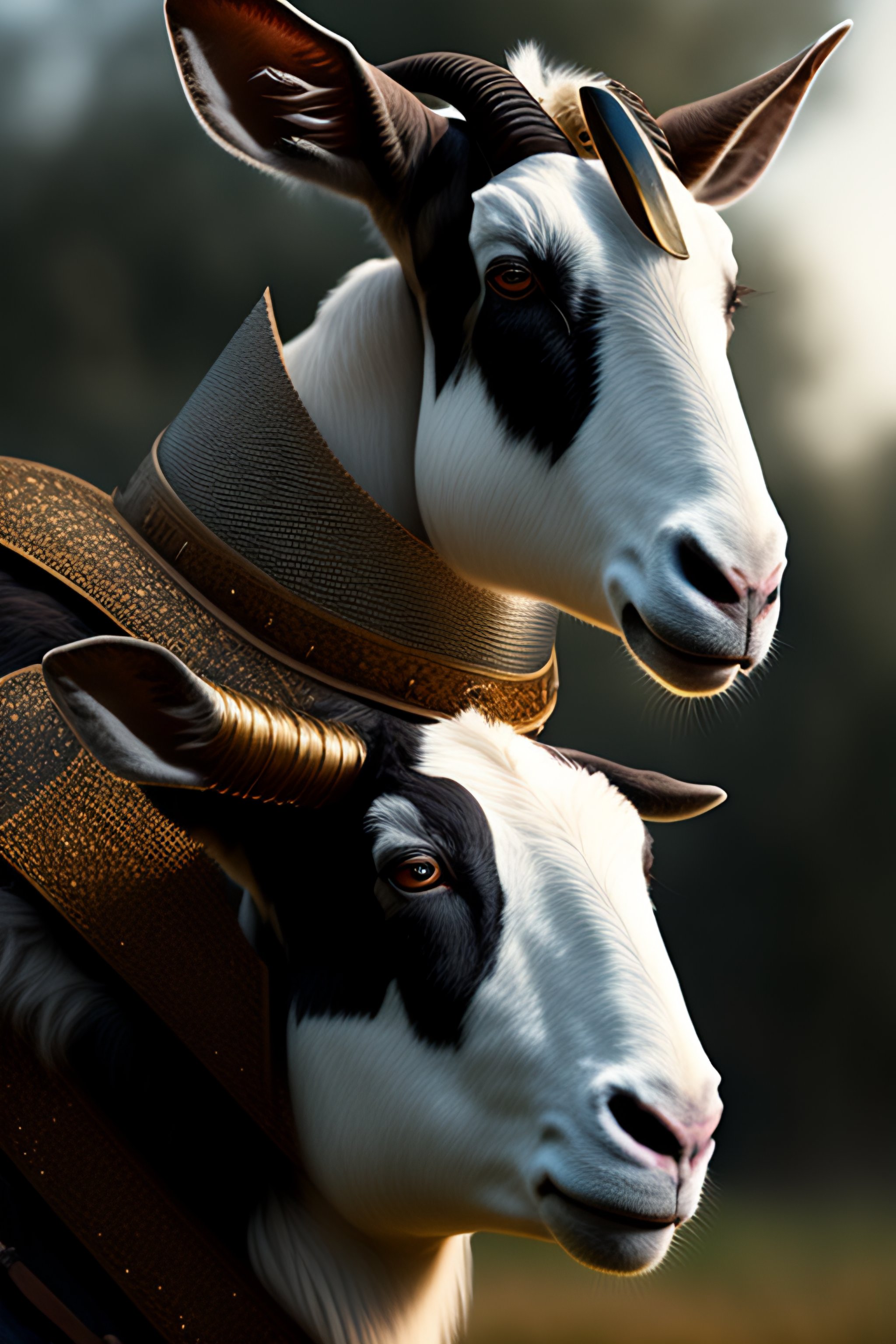 Lexica - A knight in armor with the face of a goat