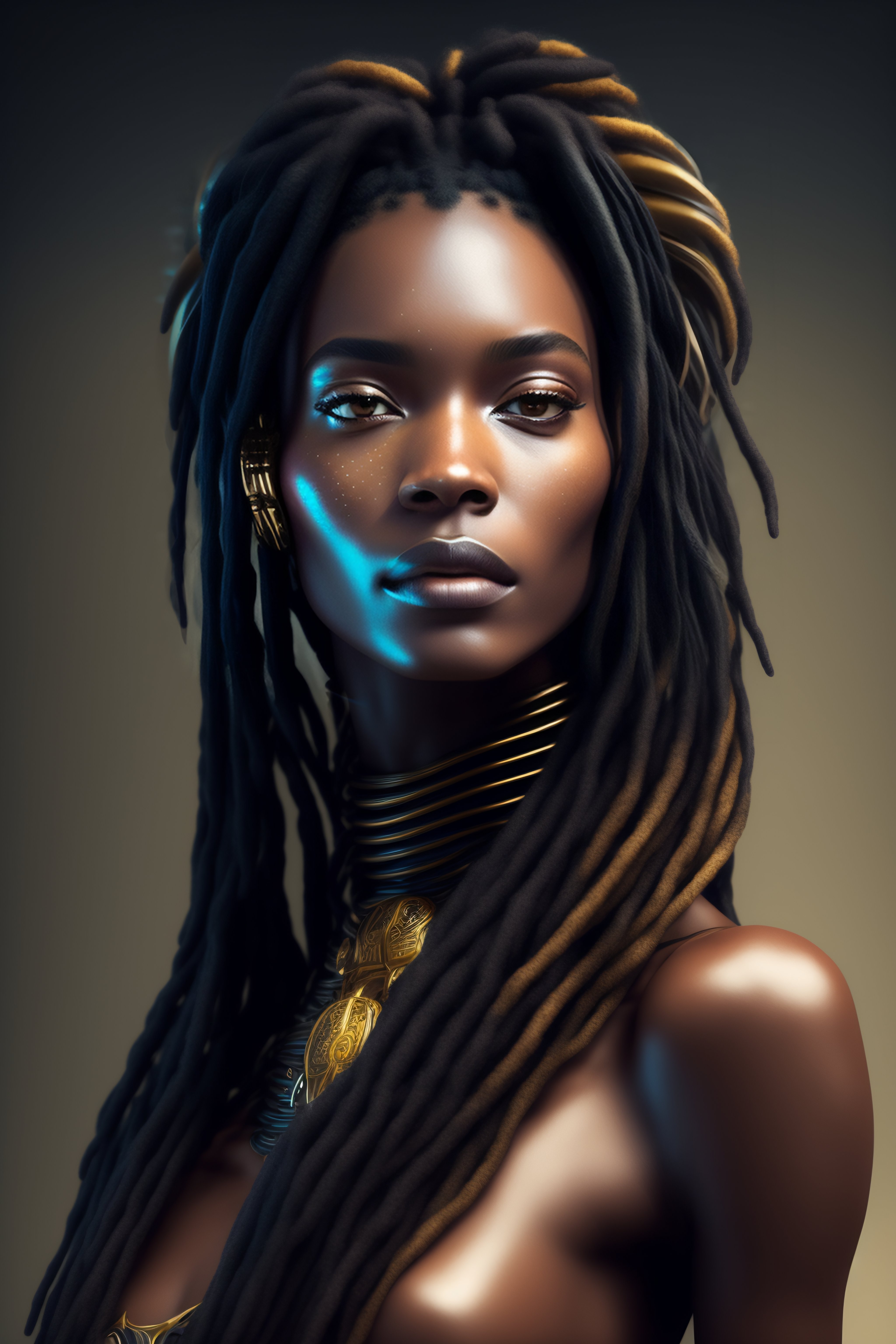 Lexica - True alien, dreadlocks, ultra realistic, robot, portrait