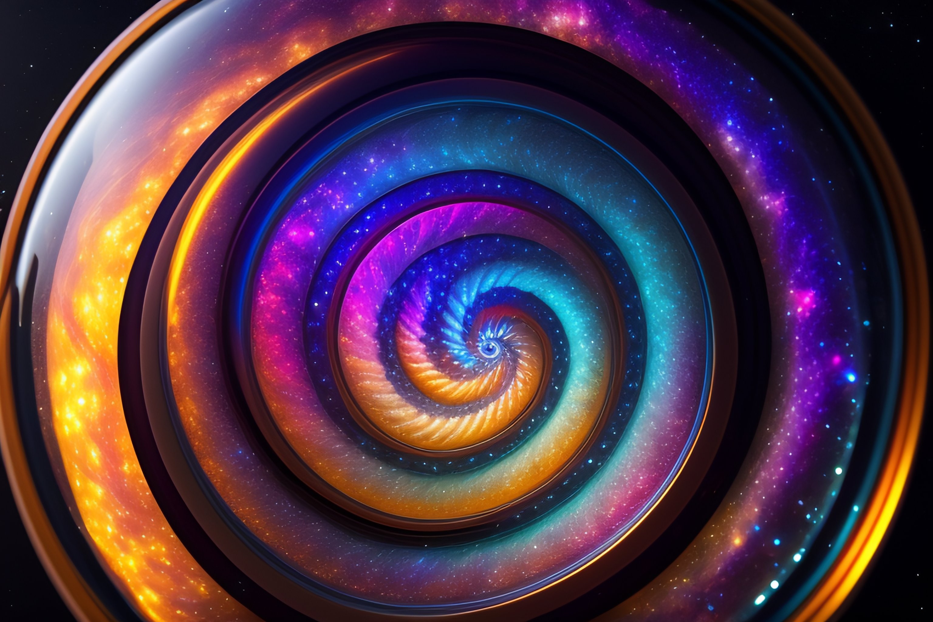 Lexica - Intricate spiral galaxy, inside a glass bottle. intricately ...