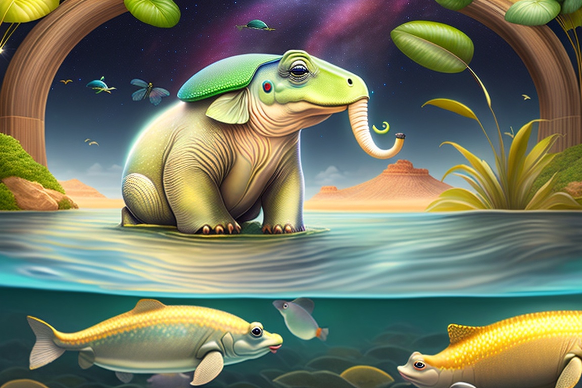 Lexica - Ellie(elephant) carefully lifted the frogs to safety with her ...