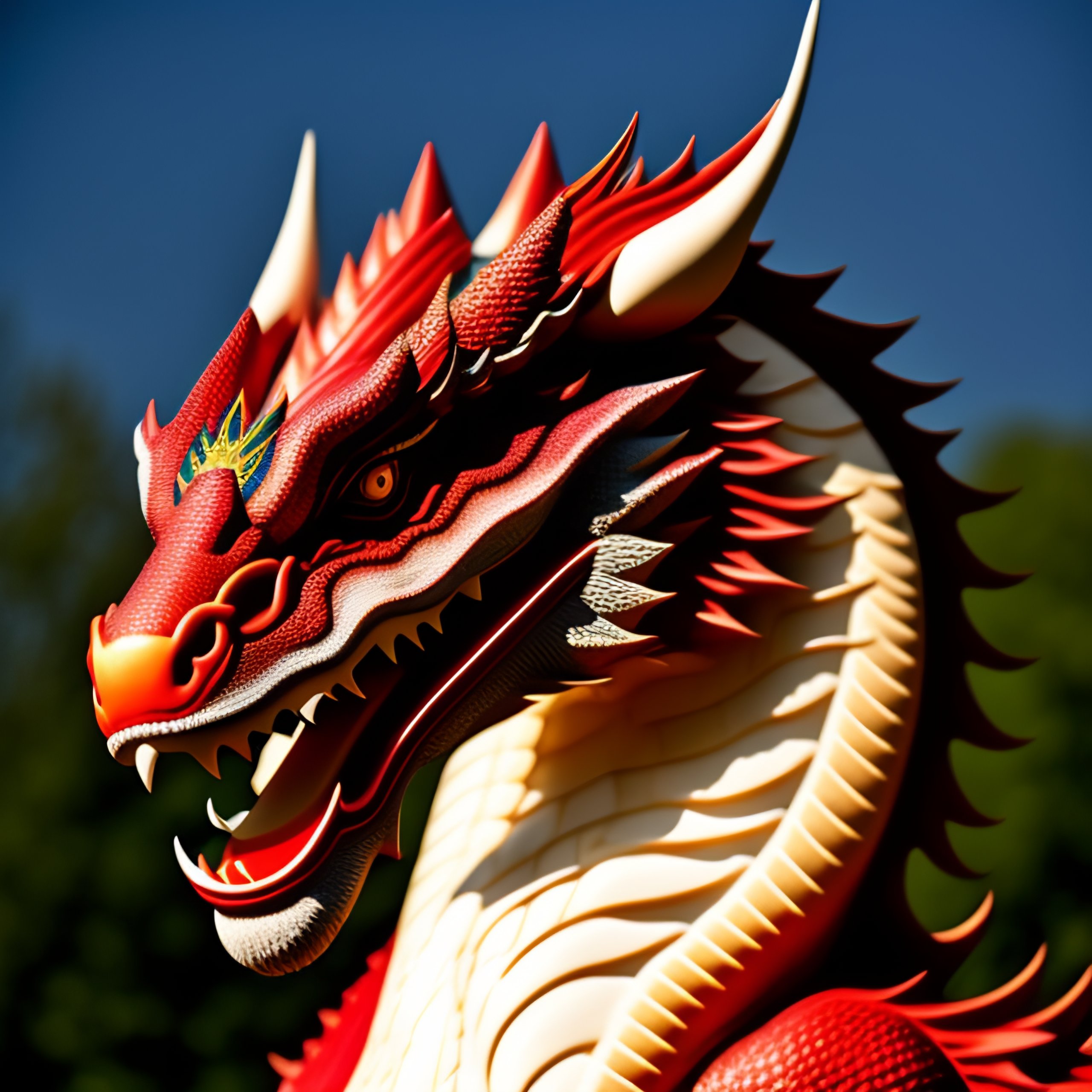 Lexica - Portrait of a china dragon, sharp