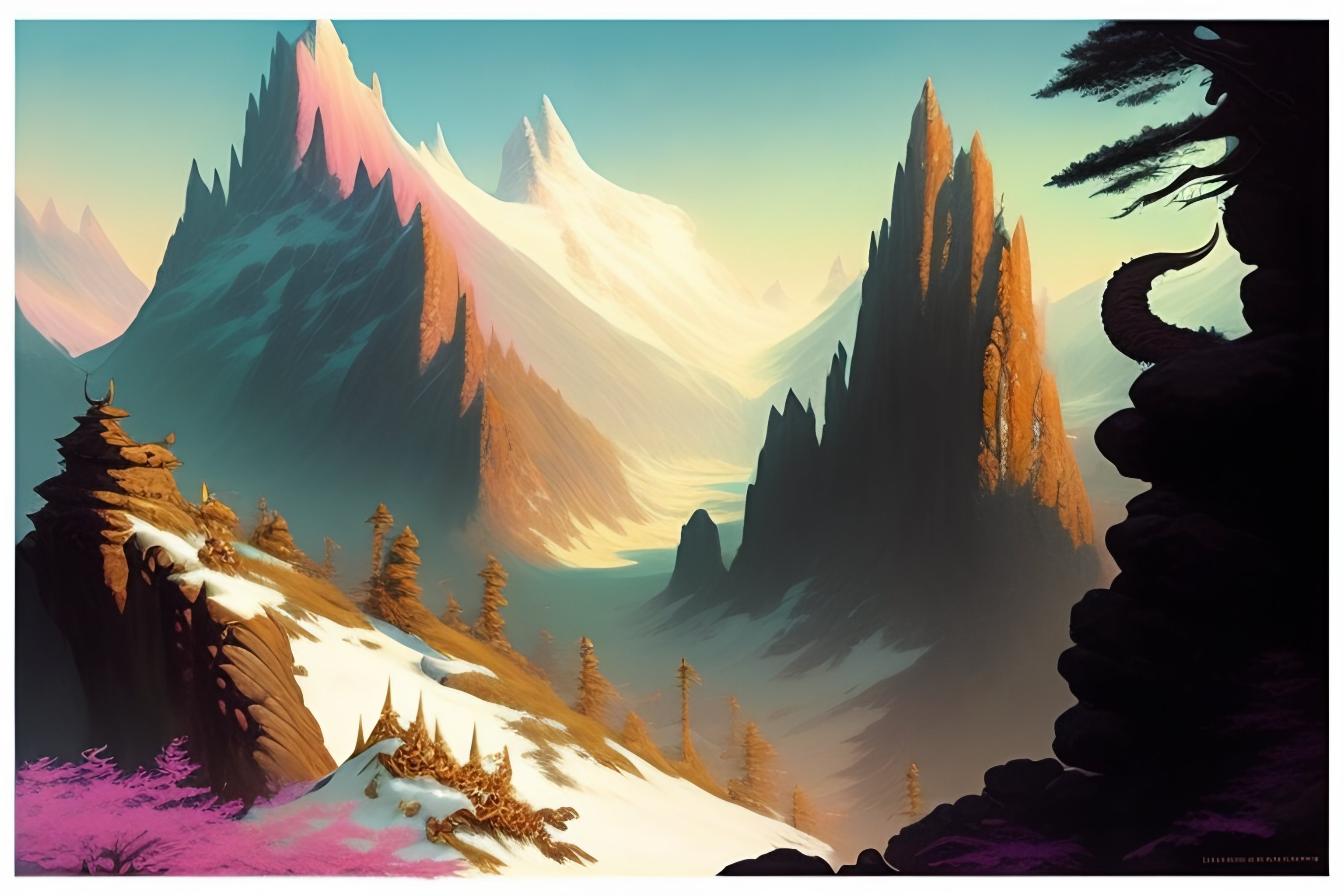 Lexica - Mountain Trolls attacking, style of Frank Frazetta, Brom ...