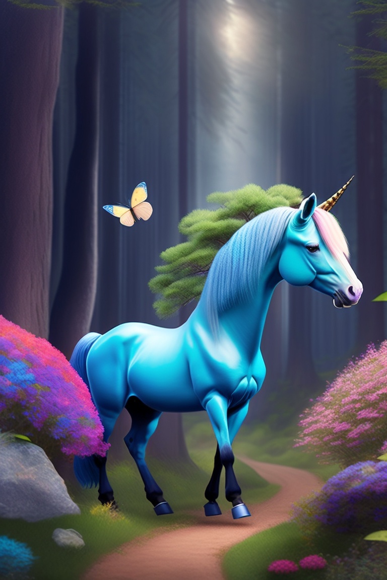 Lexica - Luna the unicorn followed the map's intricate trail through the Enchanted Forest. Tall ...