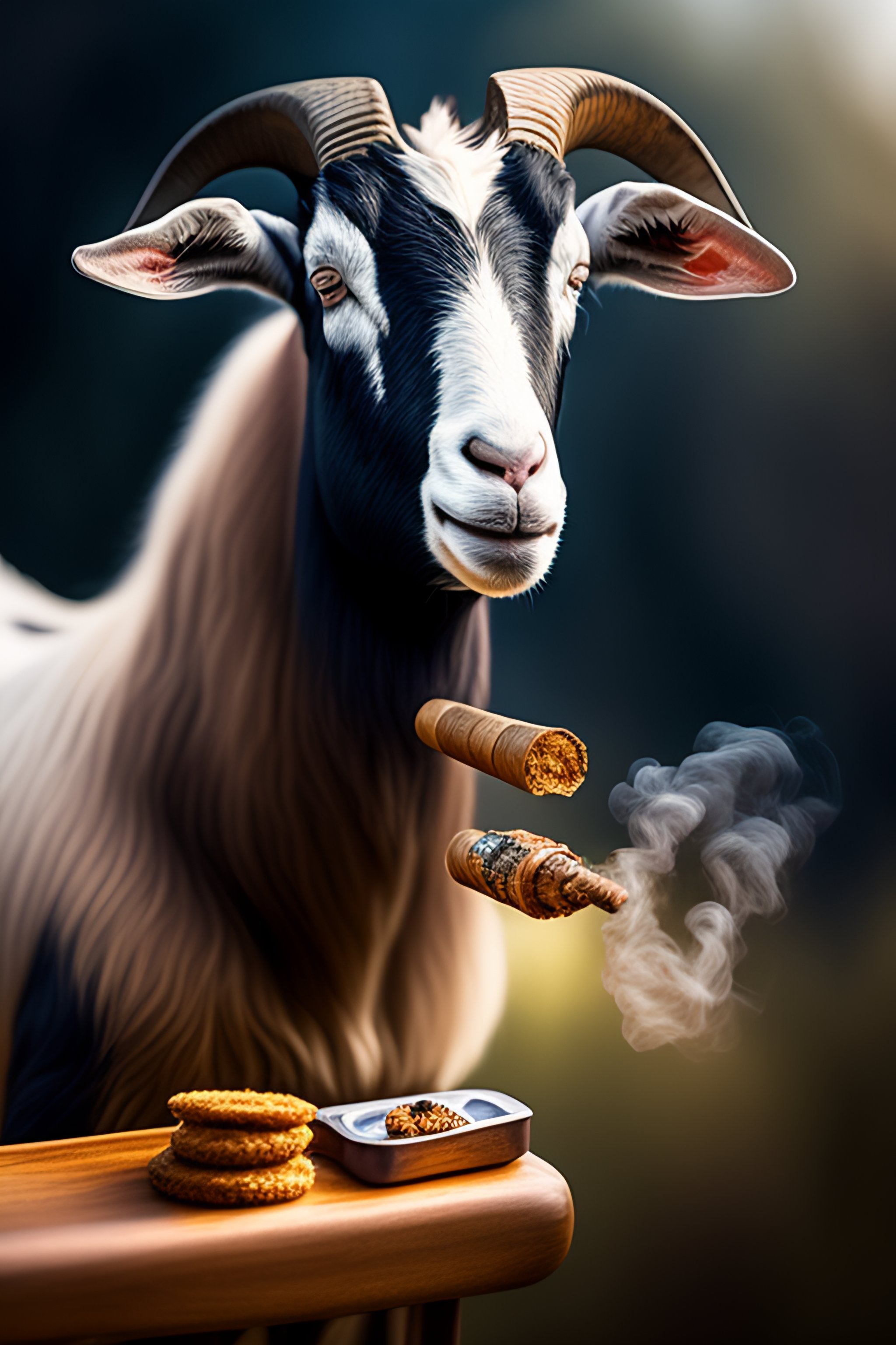 Lexica - Goat smoking a cigar