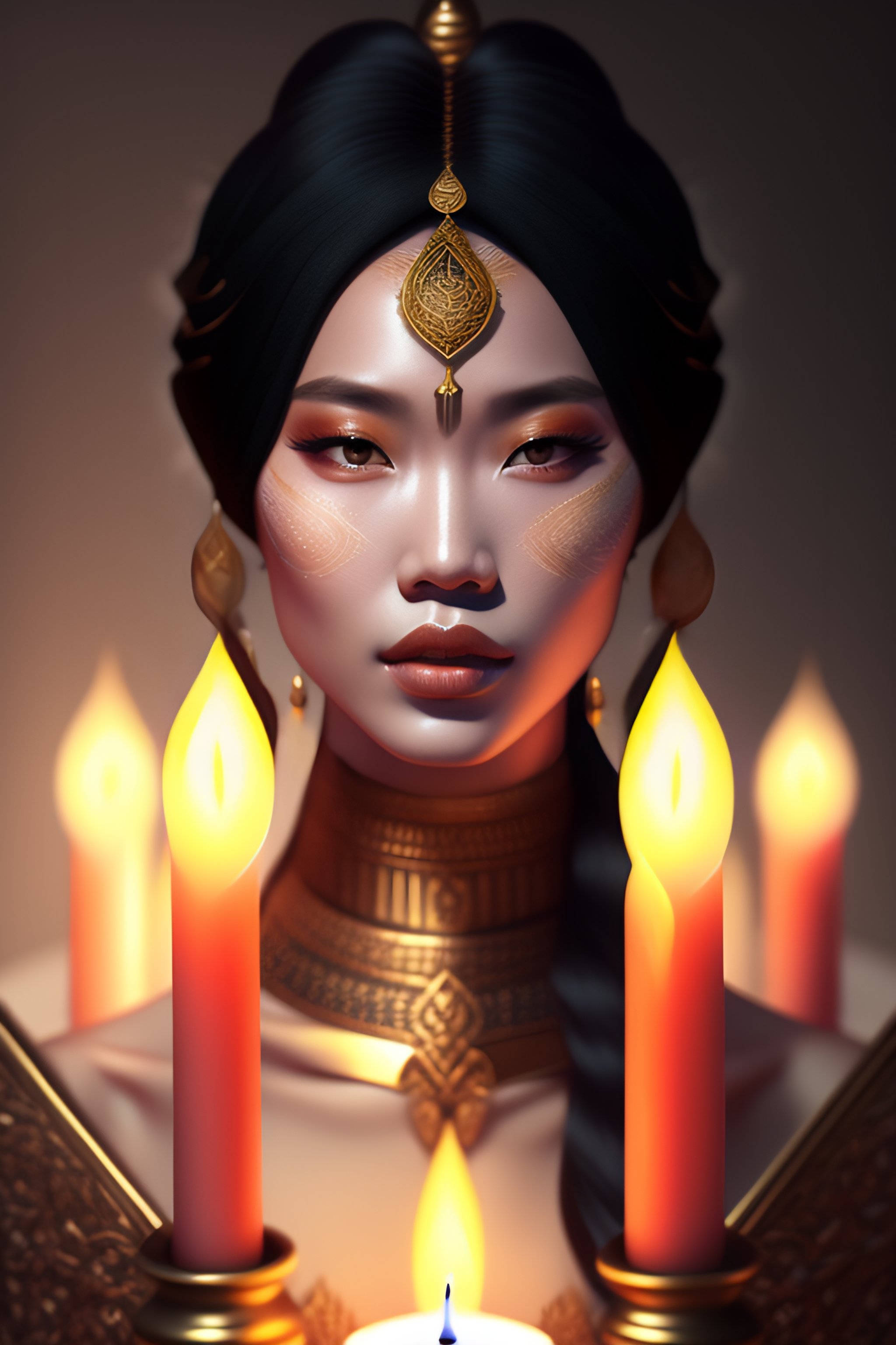 Lexica - Beautiful detailed portrait of an exotic goddess lit by ...