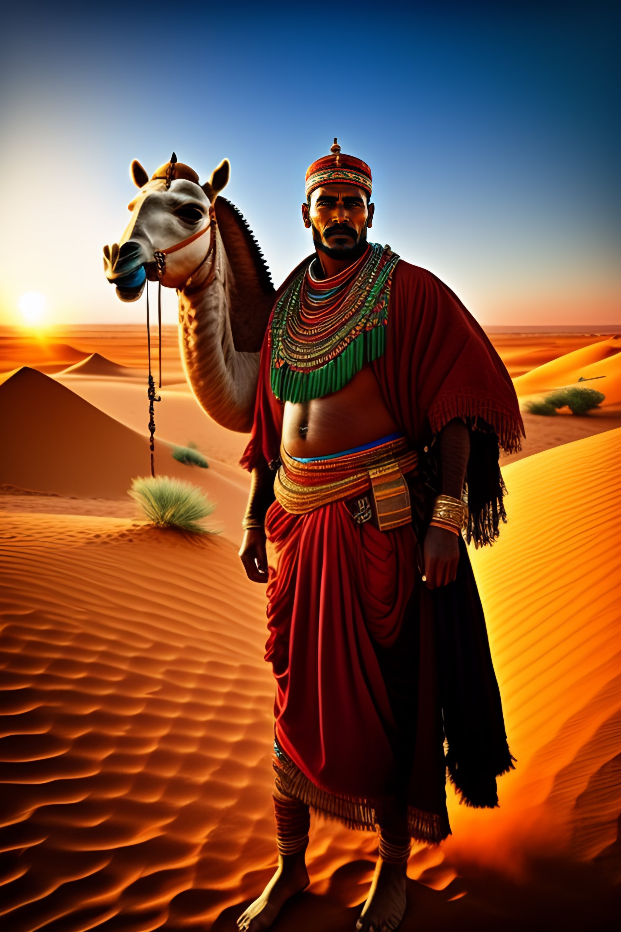 Lexica - Beautiful Berber man, wearing traditional clothes, riding a ...