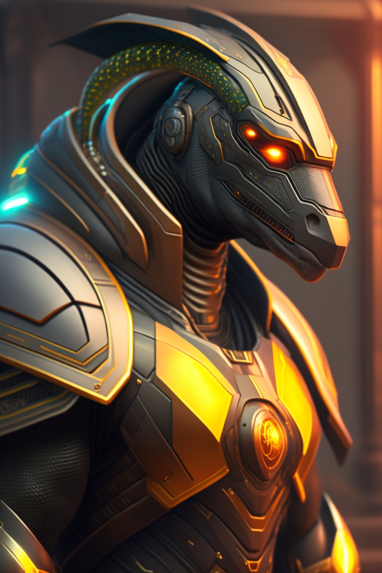 Lexica - Portrait of a cybernetic black snake a spiritual full body ...