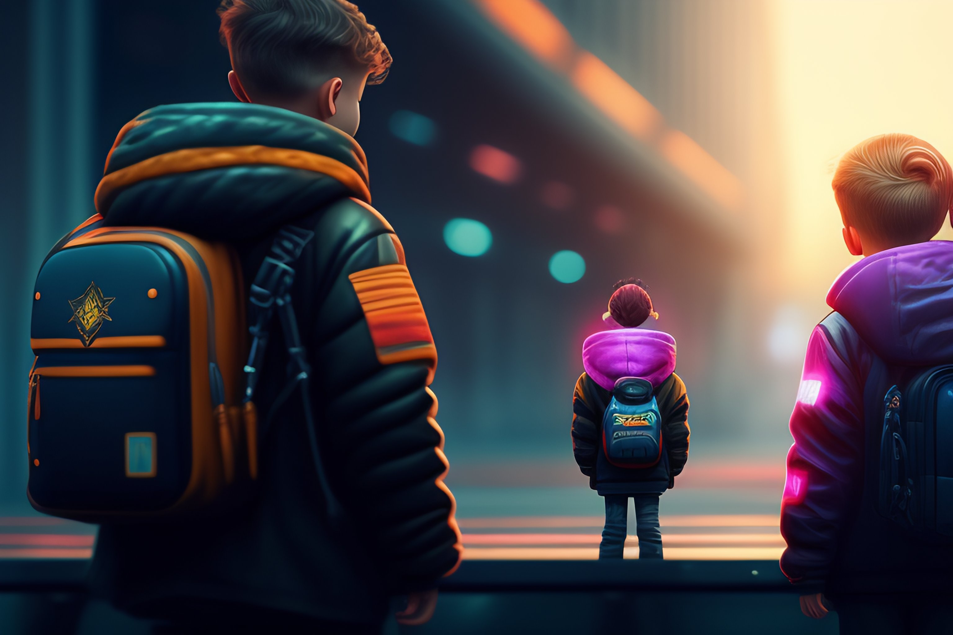 Lexica - Children learning in cyberpunk style
