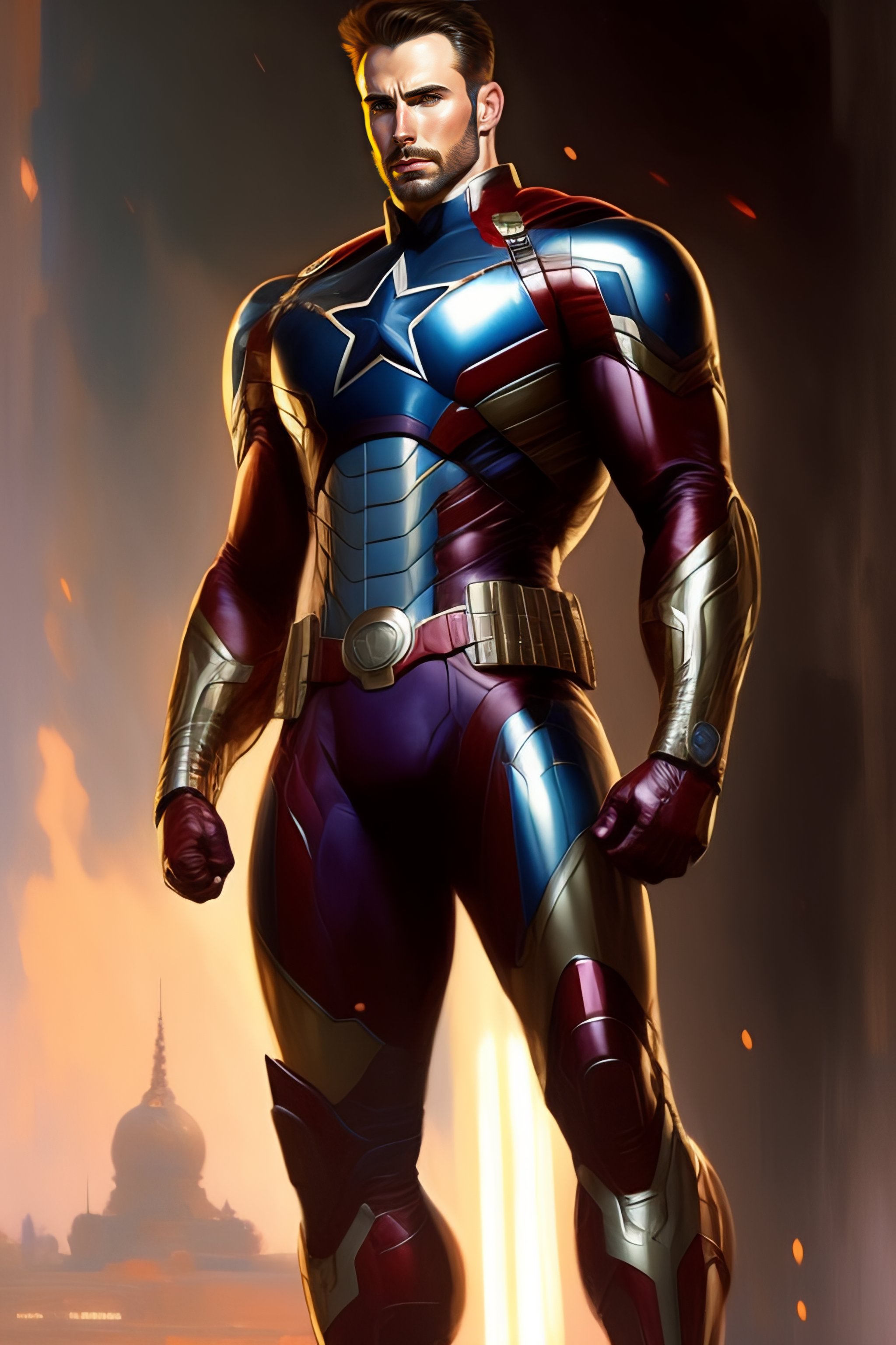 Lexica - Full body potrait thin muscular chris evans in captain america ...