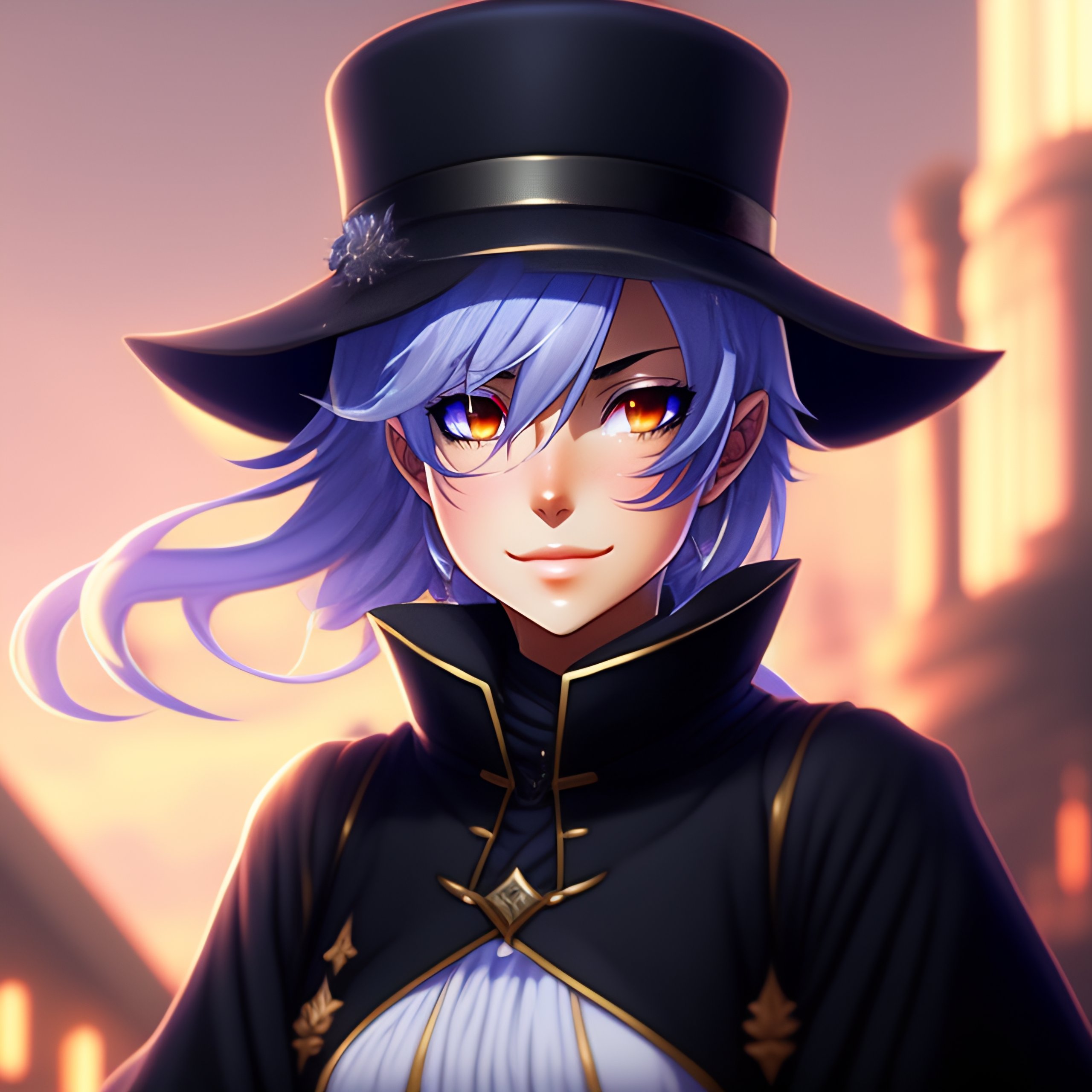 Lexica - Anime, mage, black mage hat, silver hair, High quality, high ...