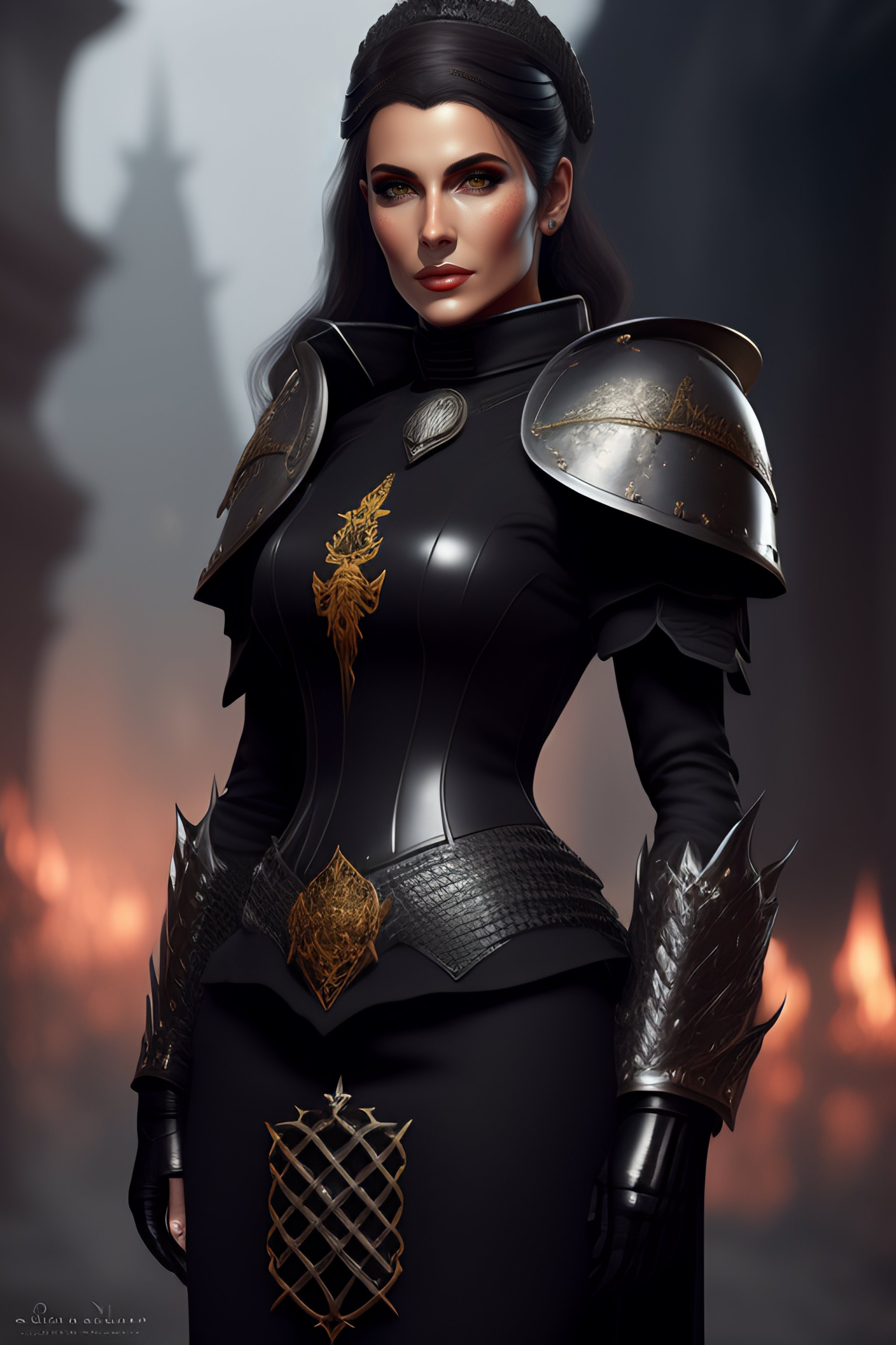 Lexica - Woman gothic knight necromancer summoner, armored Wolfenstein ...