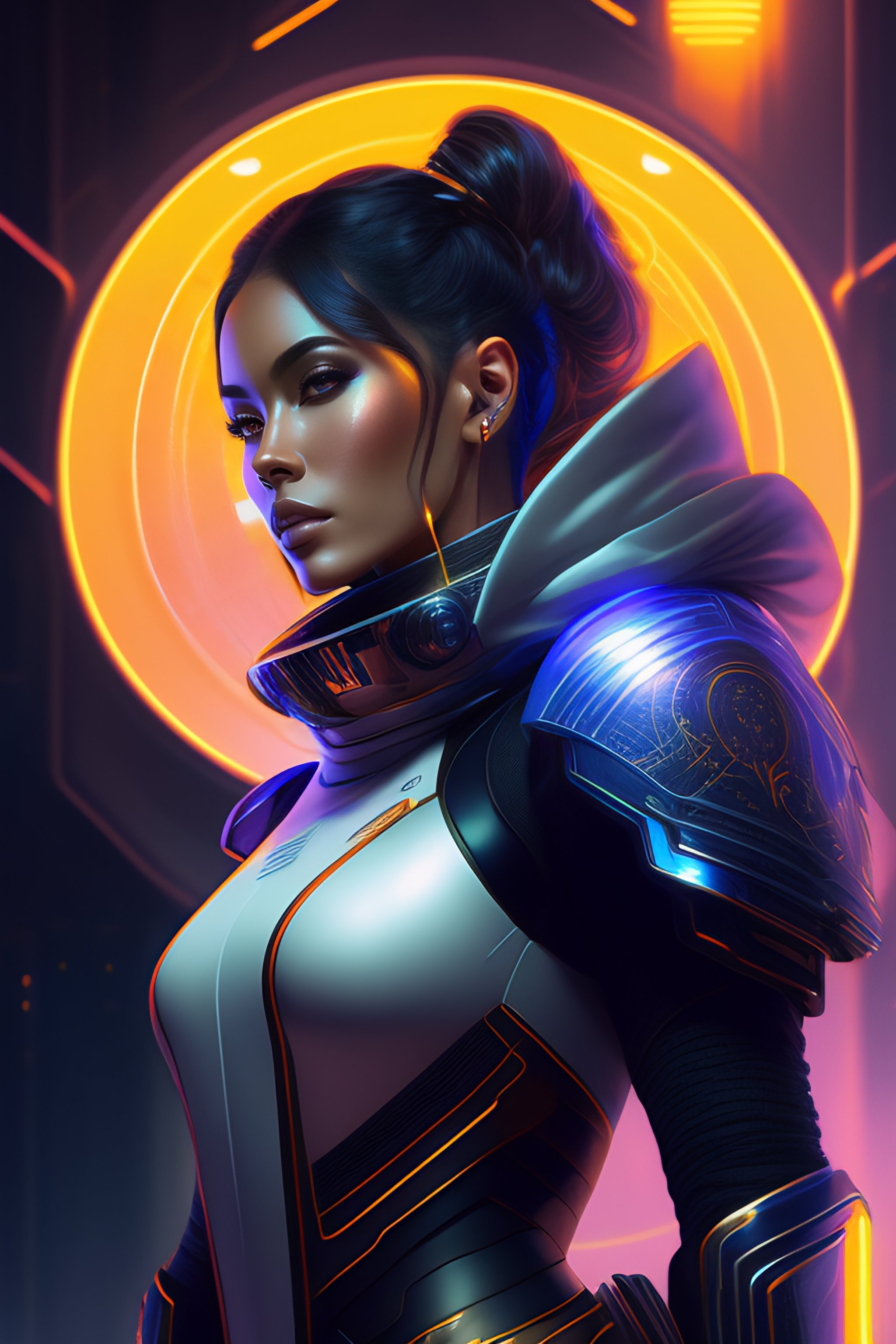 Lexica - Symmetry!! portrait of space soldier, tech wear, scifi, glowing lights!! intricate ...