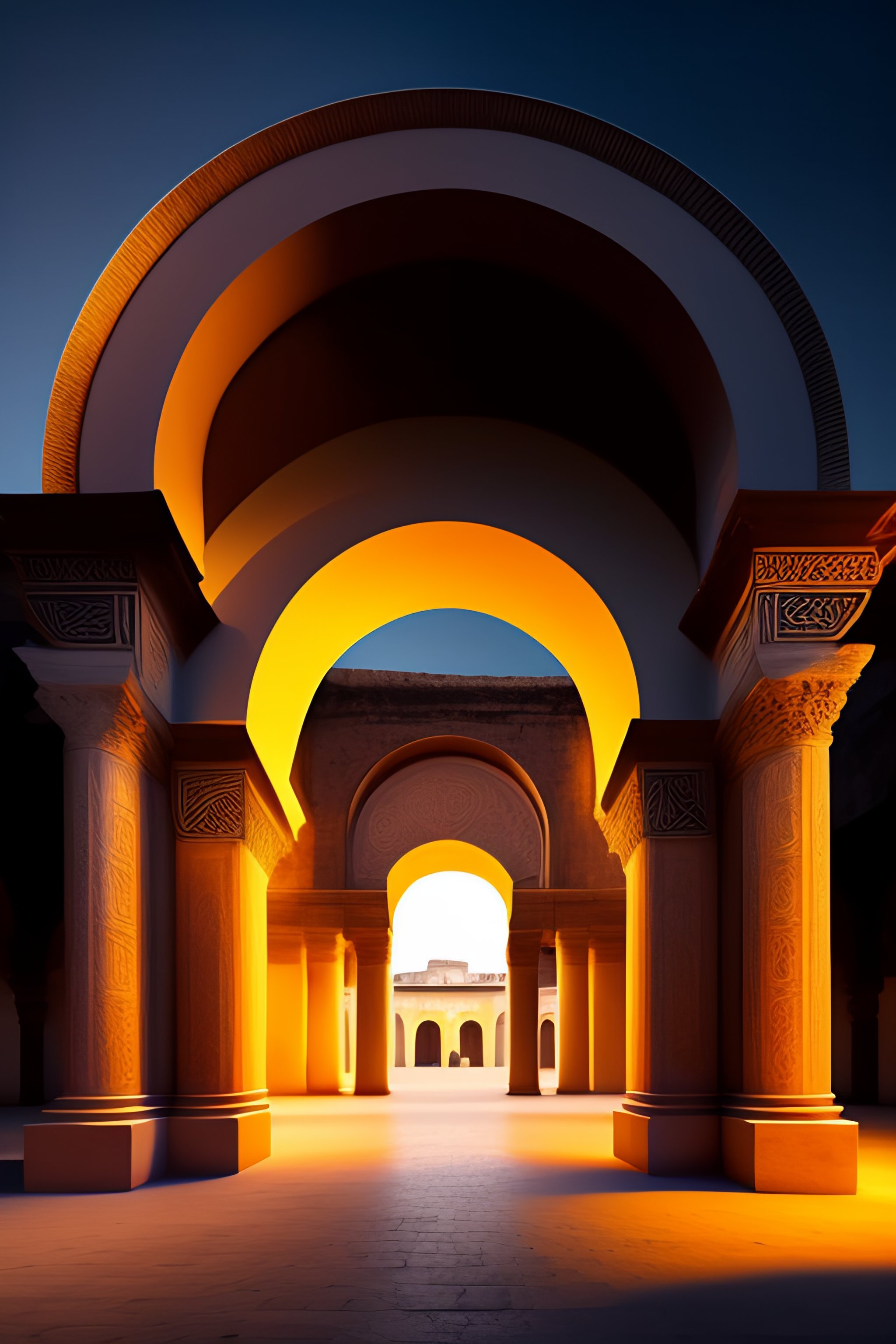 Lexica - Circular temple with horseshoe arches style mosque of cordoba ...