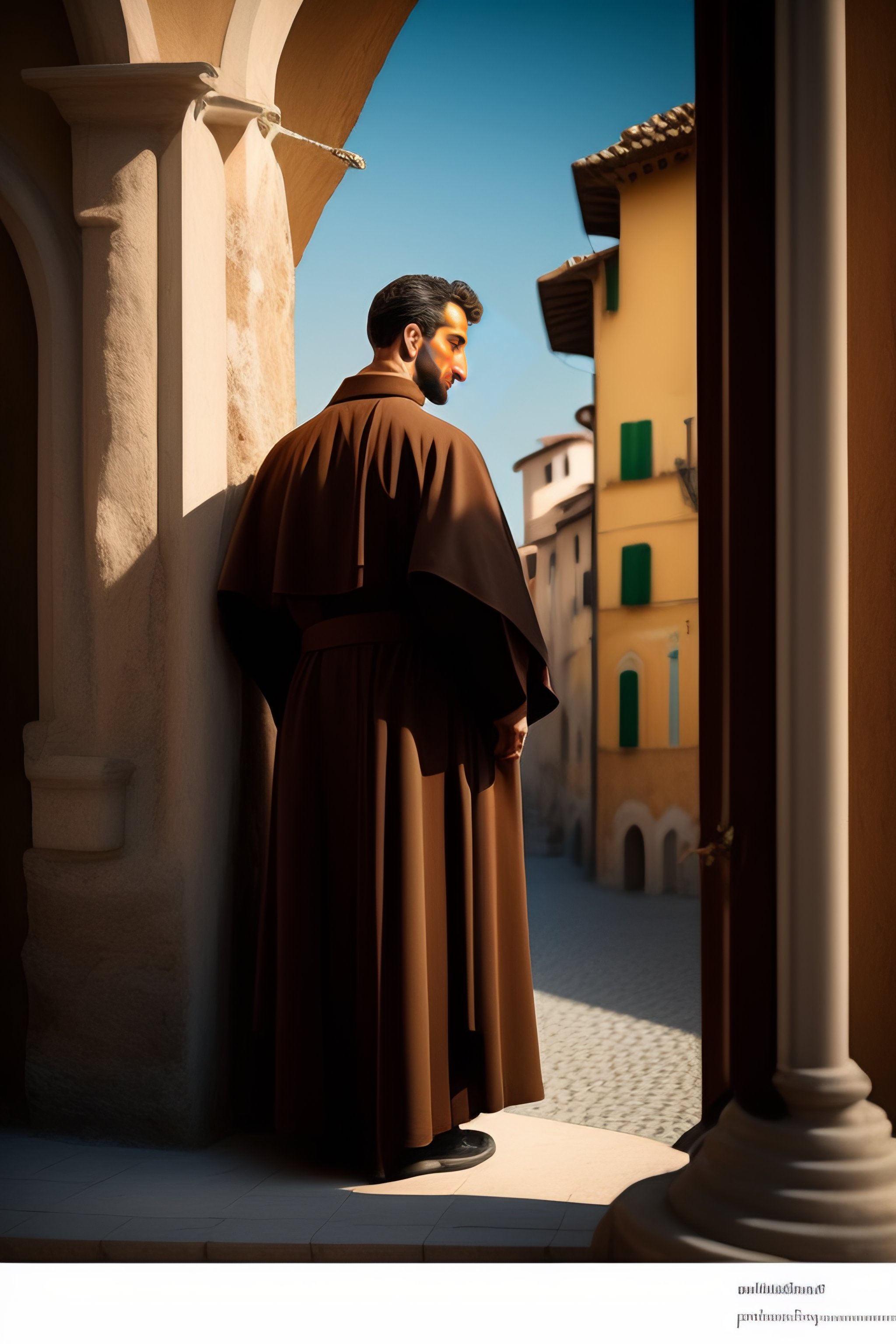 Lexica - Italian priest with short brown hair. Calm. With compassionate ...