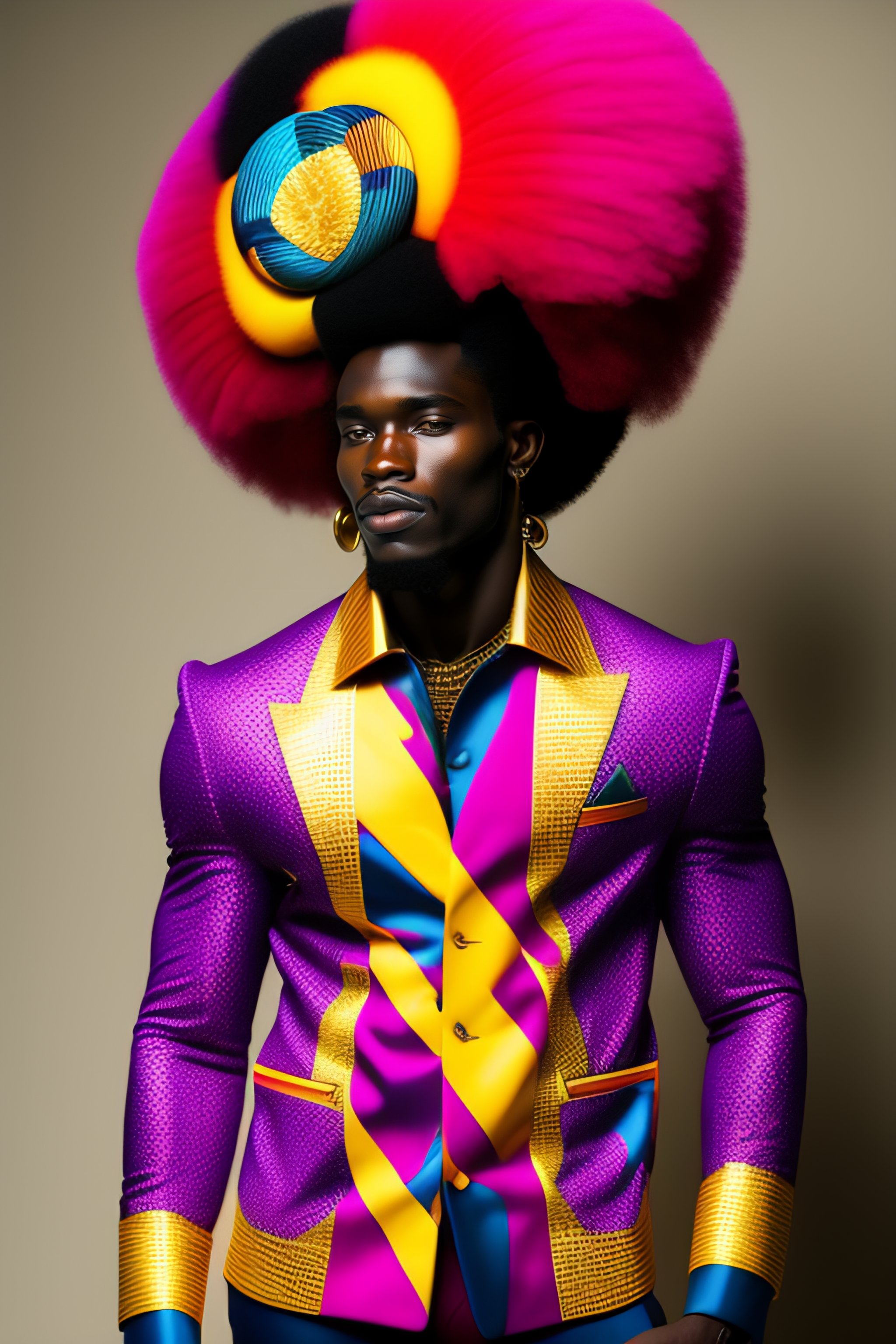 Lexica - Afro dandy, athletic shape, neither man nor monkey, 80's style ...