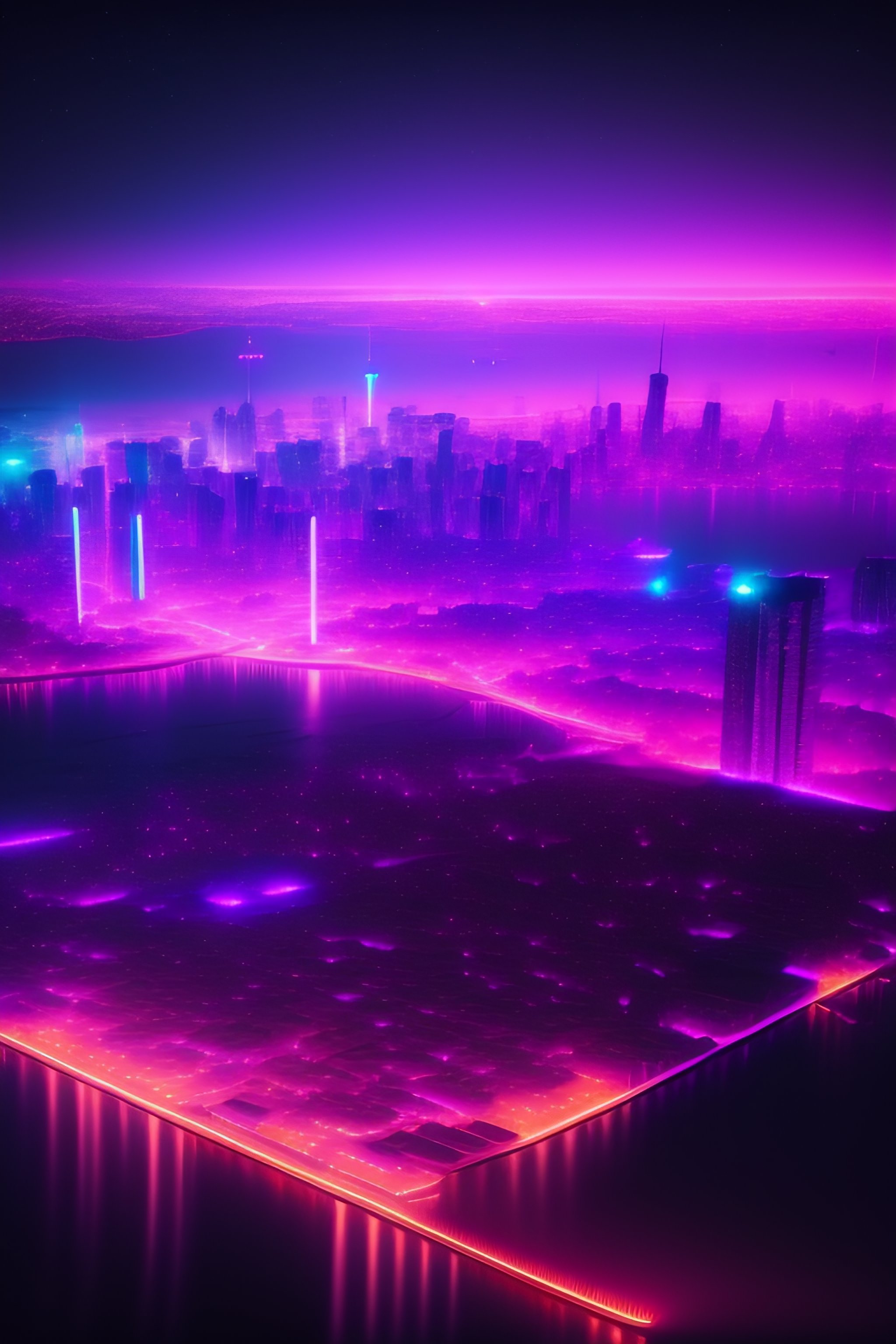 Lexica - An aerial view of a city at night, long exposure, instagram ...