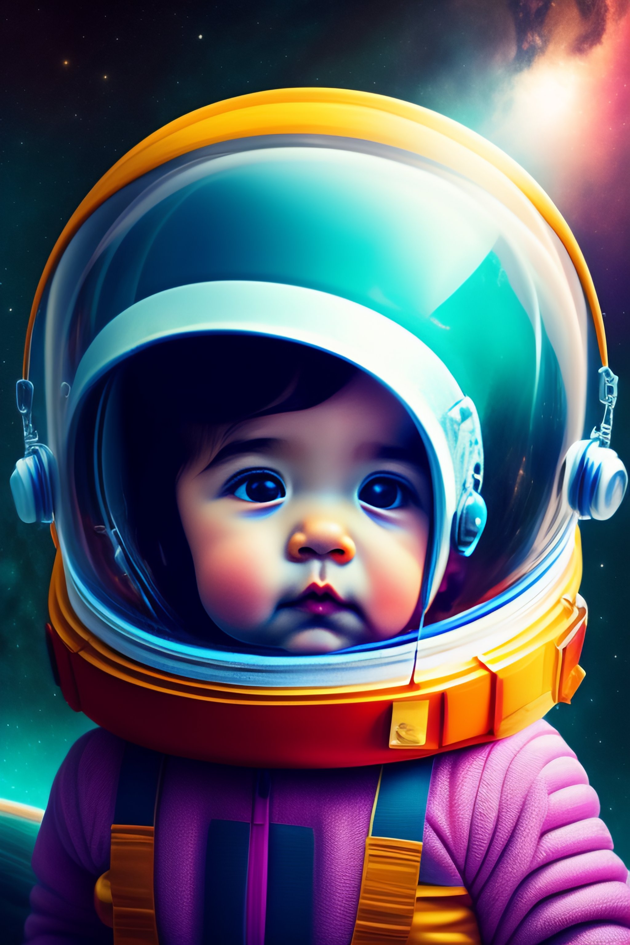 Lexica - Cute baby in space