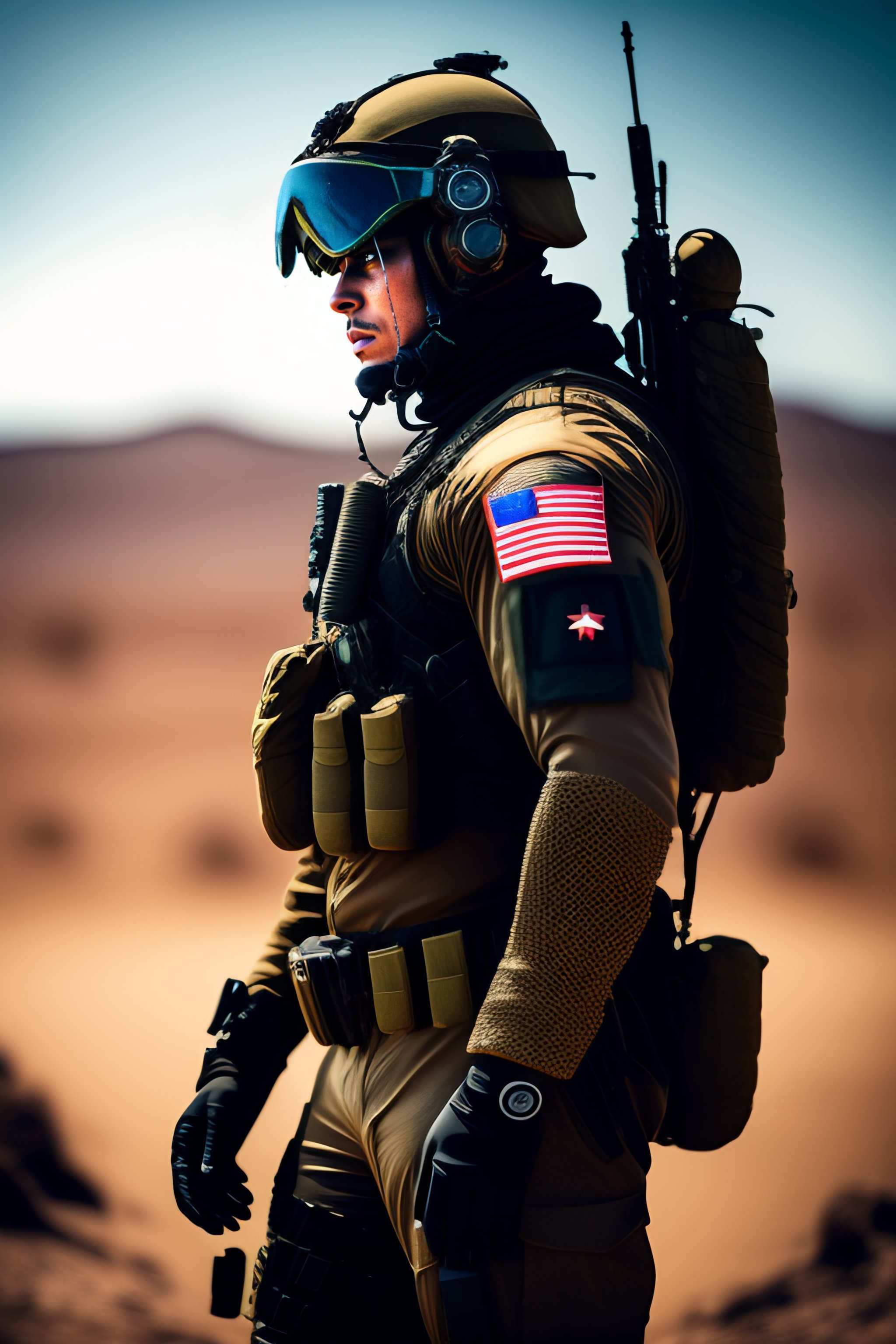 Lexica - A cyber warrior in a burnt land, extremely highly detailed ...