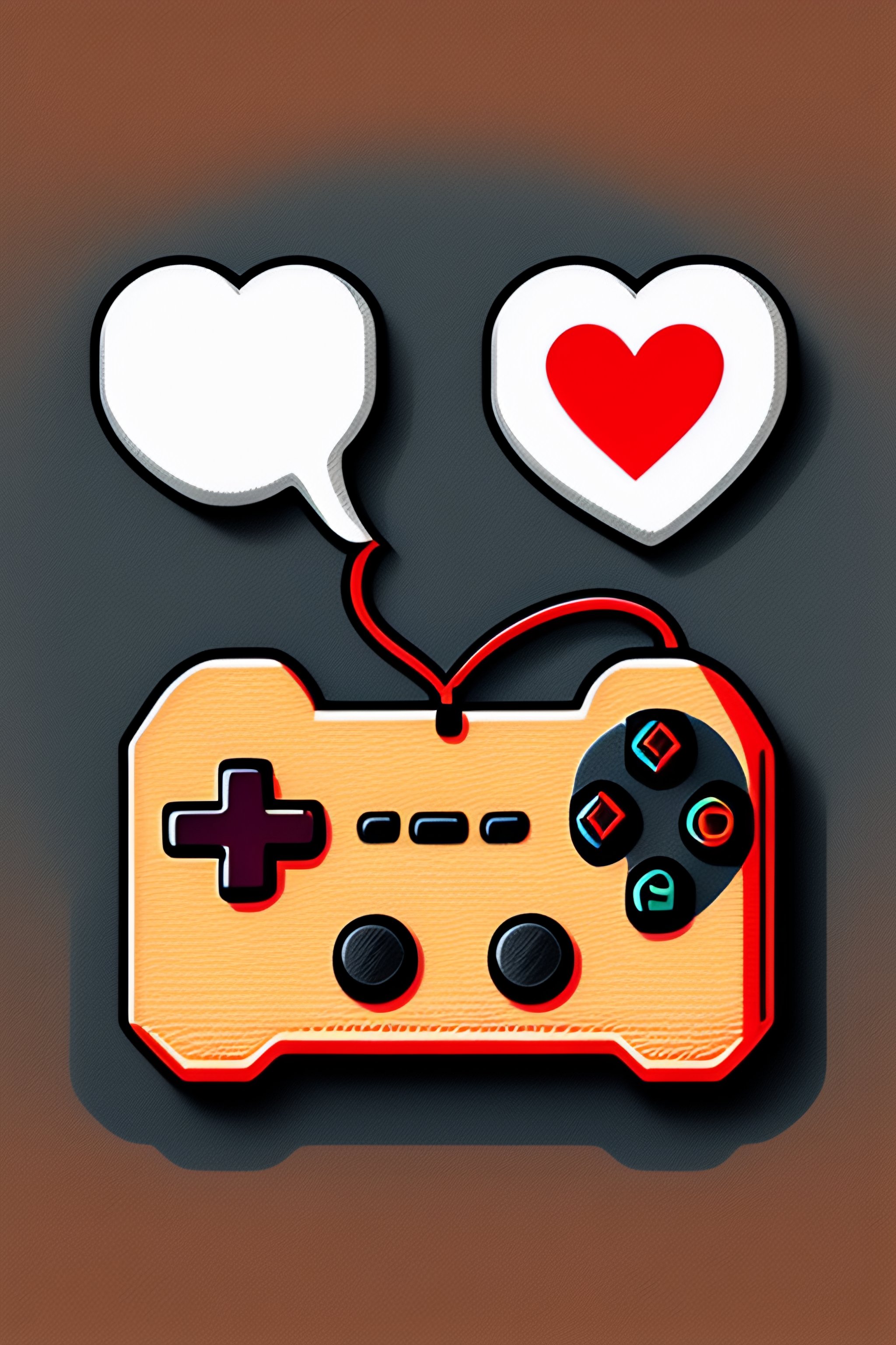 Lexica - Two game controller, hearts, Valentine's Day, retro style ...