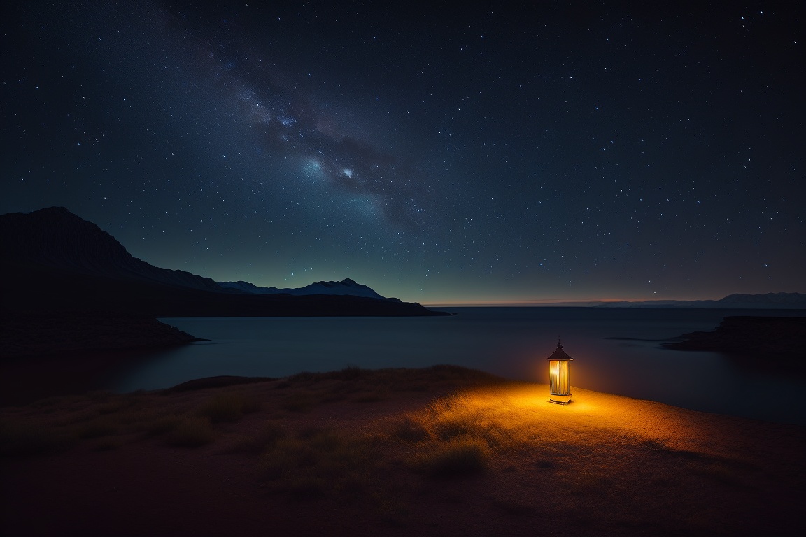 Lexica - A dark night with stars, very dark