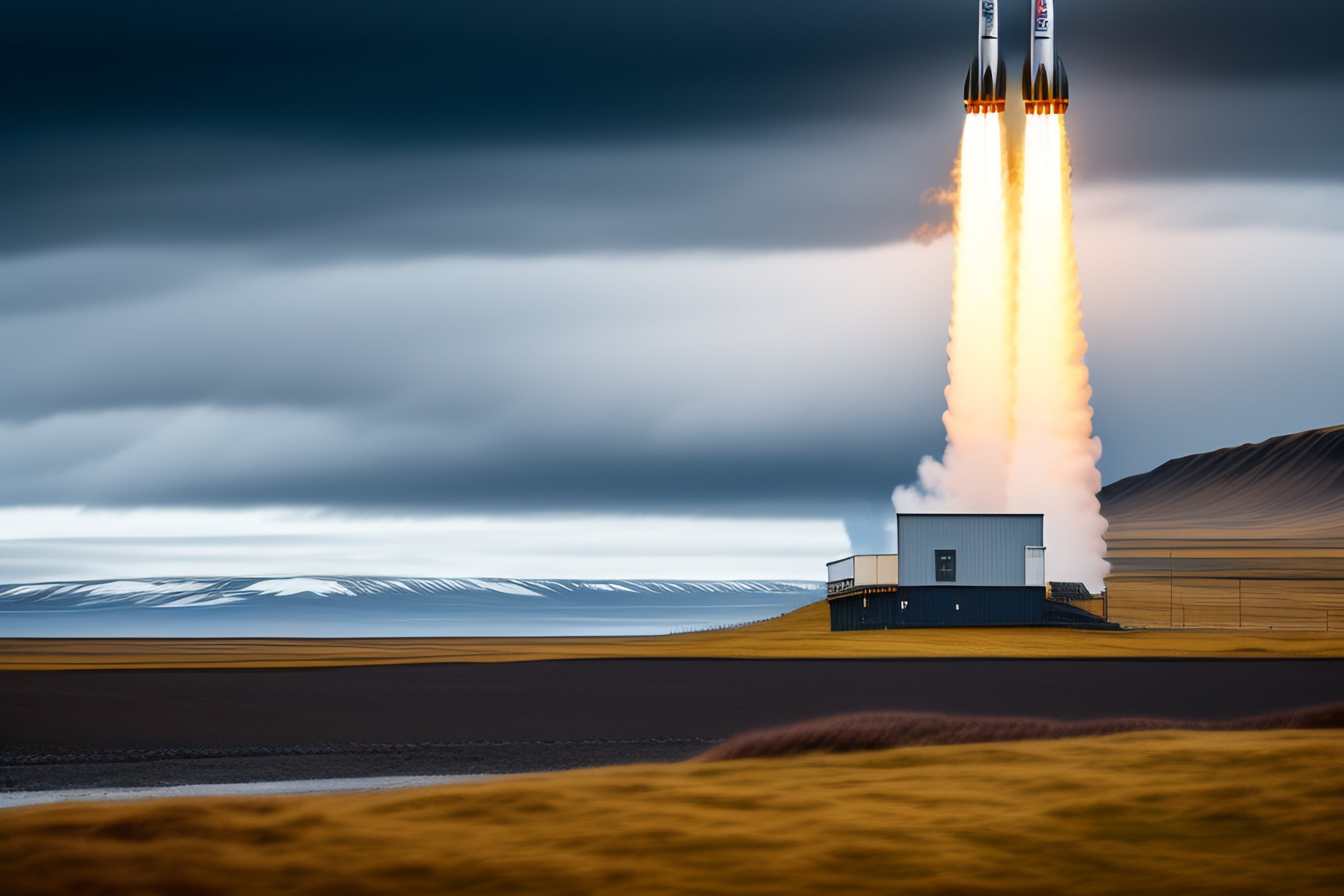 Lexica - A rocket about to launch in iceland