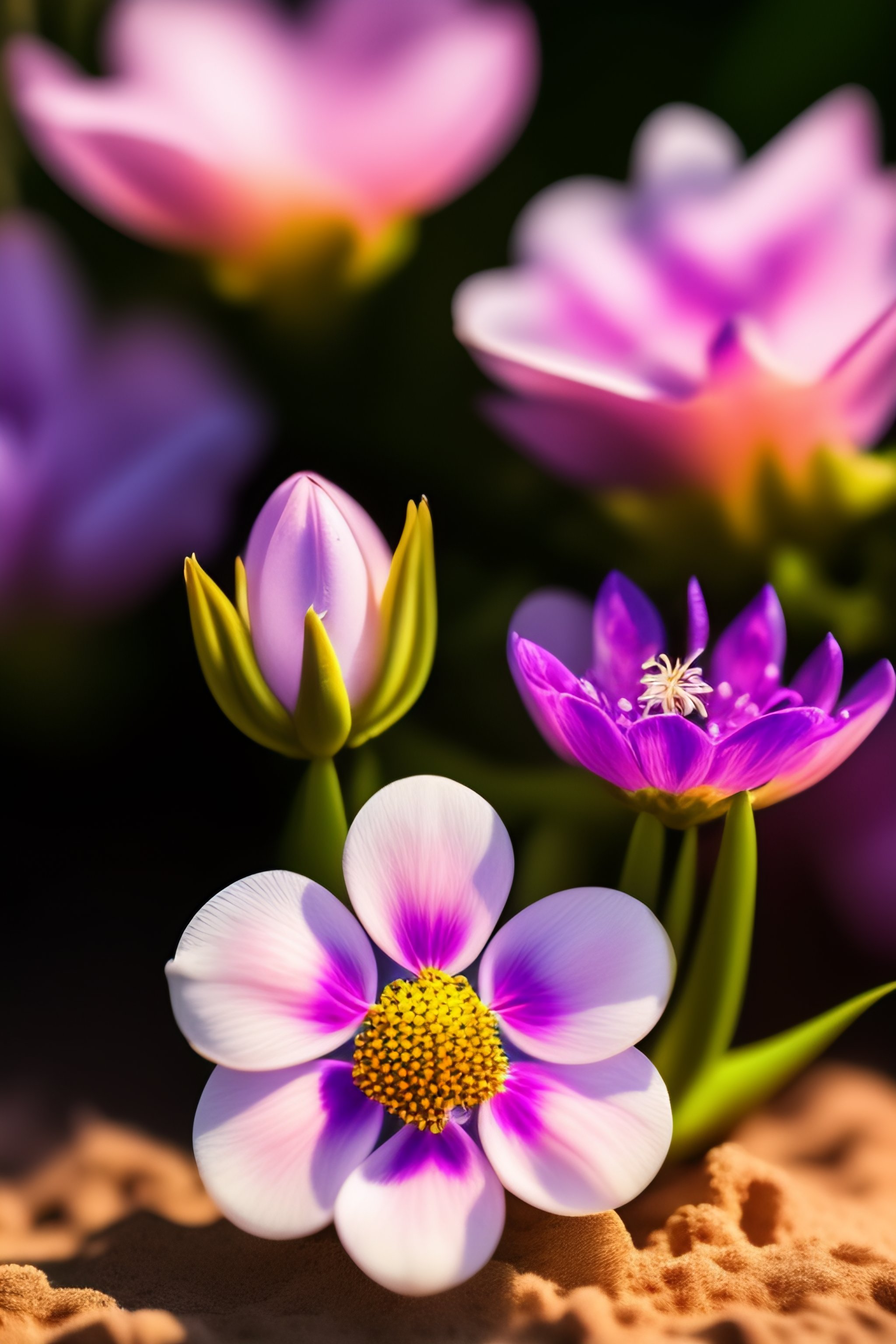 Lexica - Crescent moon flower with three flower buds