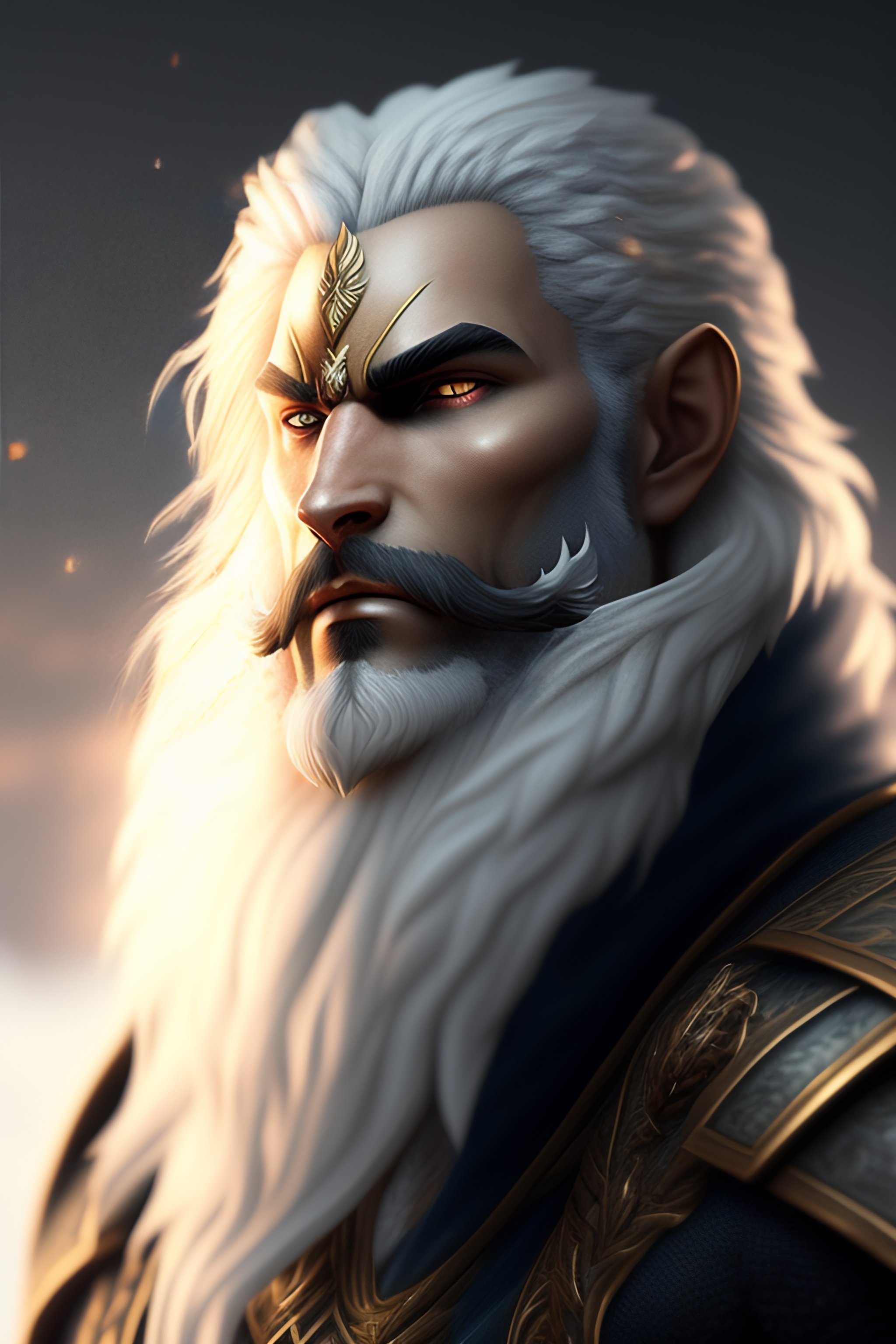 Lexica - White wolfman, realistic, detailed, mage style