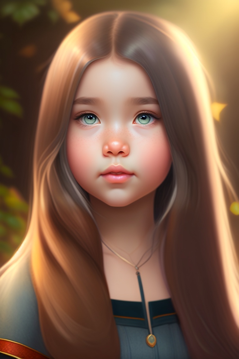 Lexica - Girl, white skin, long hair, chubby cheeks, cute face ...