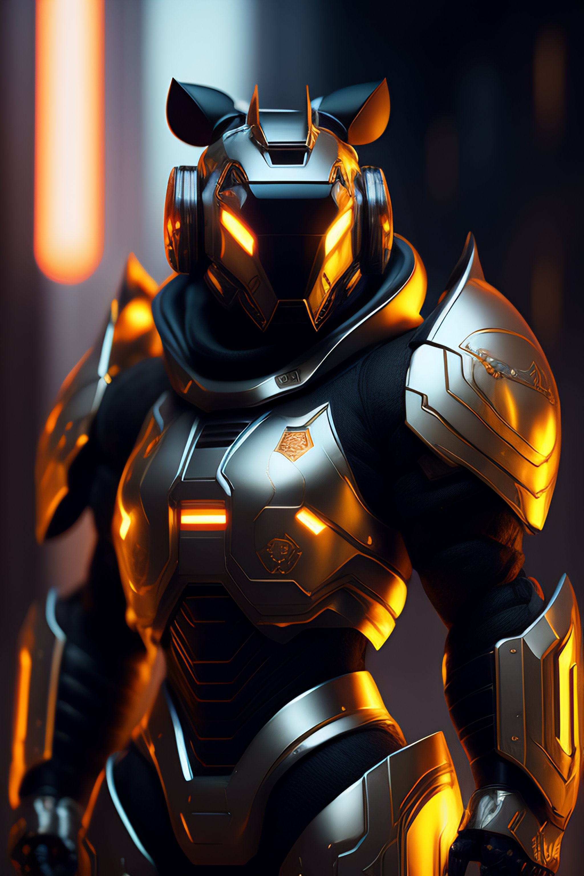 Lexica - A black white guinea pig as the doomslayer, realistic scifi ...