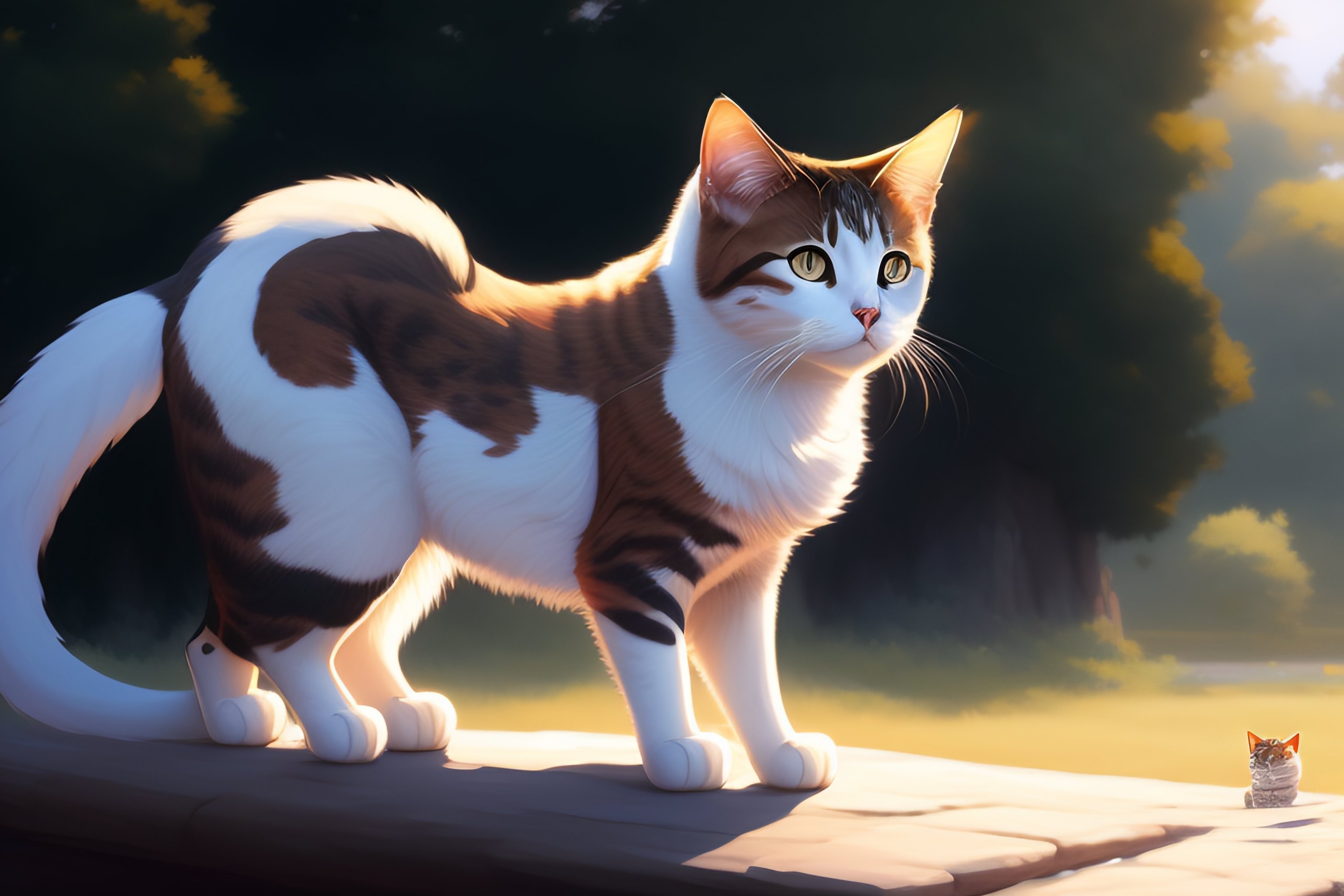 Lexica - (cat),panoramic,perfect art, trending on pixiv fanbox, painted ...